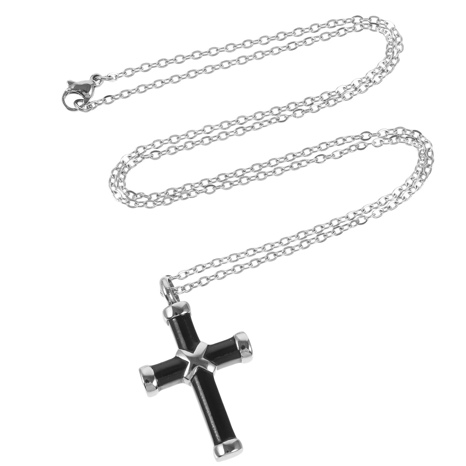 BESTYASH Stainless Steel Urn Necklace for Ashes with Black Cross ...