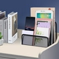 BESTYASH Standing File Organizer Black Metal Document Sorting Three ...