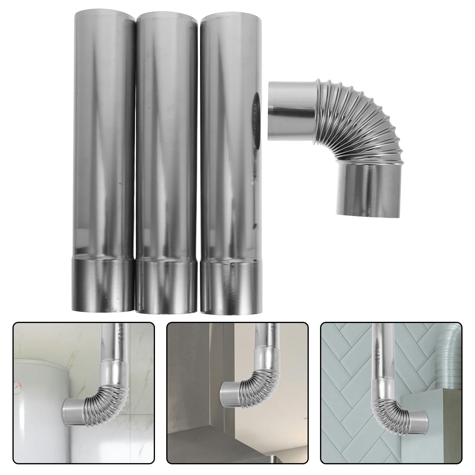 BESTYASH Stove Chimney Pipe Kit, 3pcs Stainless Steel Stove Flue ...
