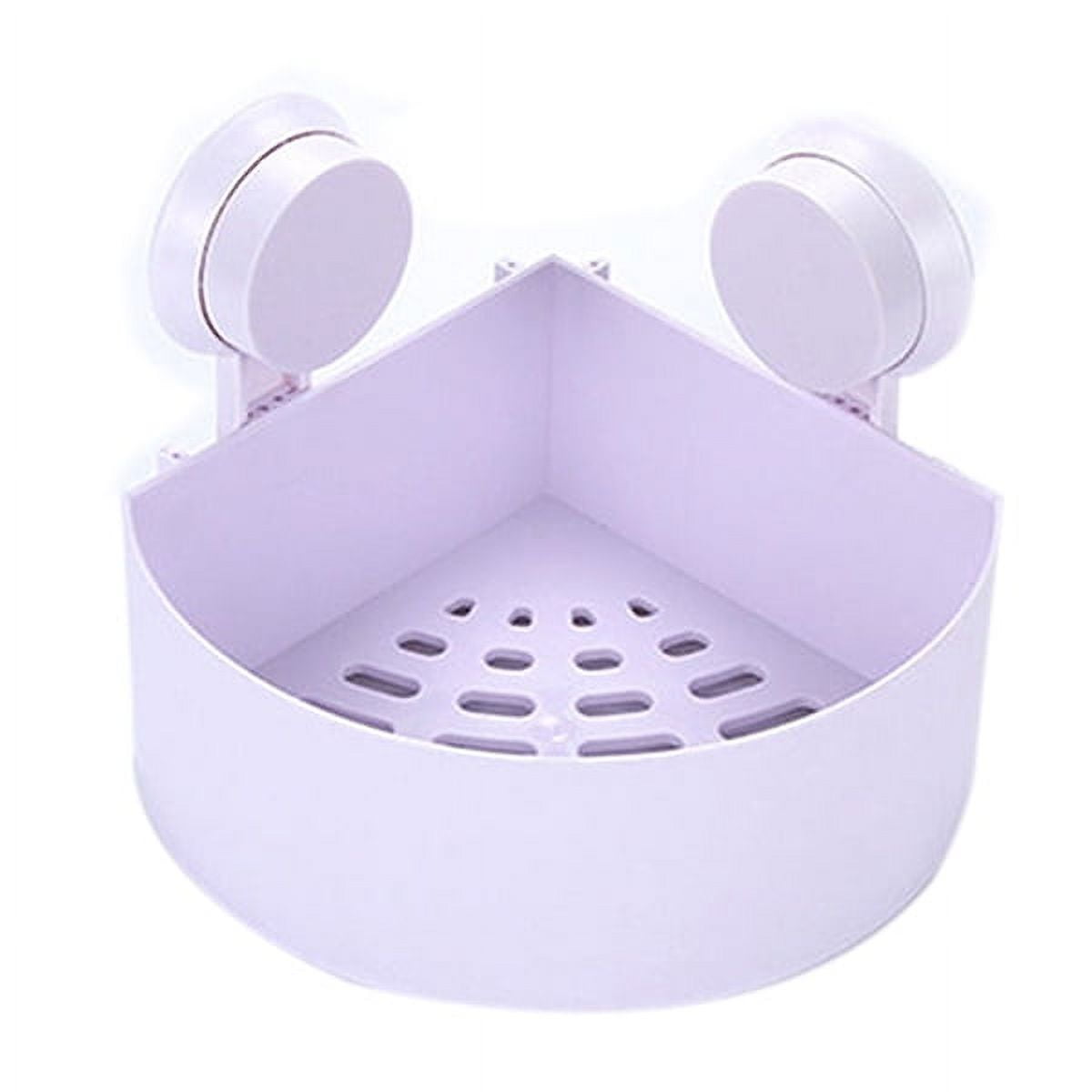 BESTYASH Bathroom Suction Shelf Abs Plastic Storage Organizer White ...