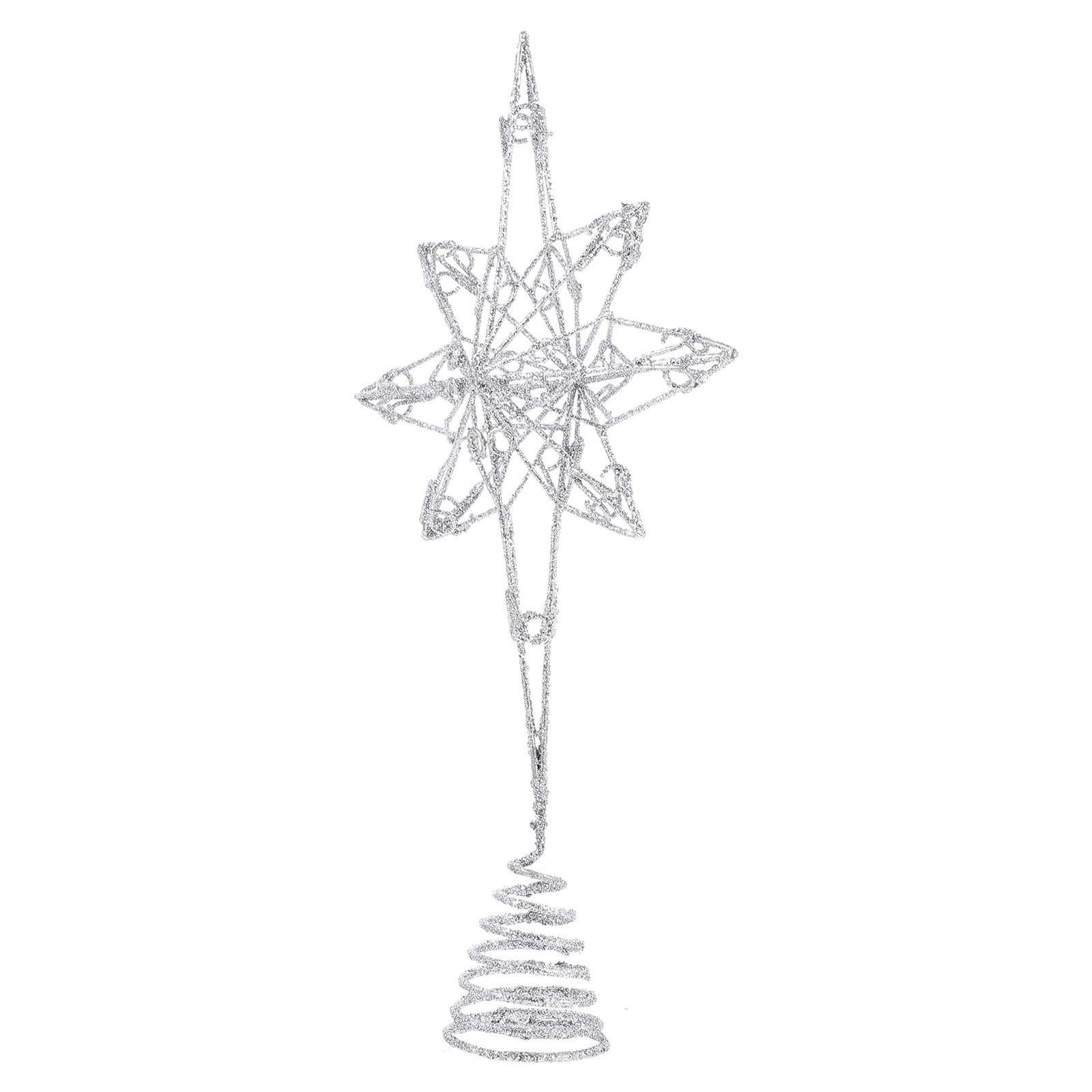 BESTYASH Silver Iron Star Tree Topper 1 Pack - Festive Holiday ...