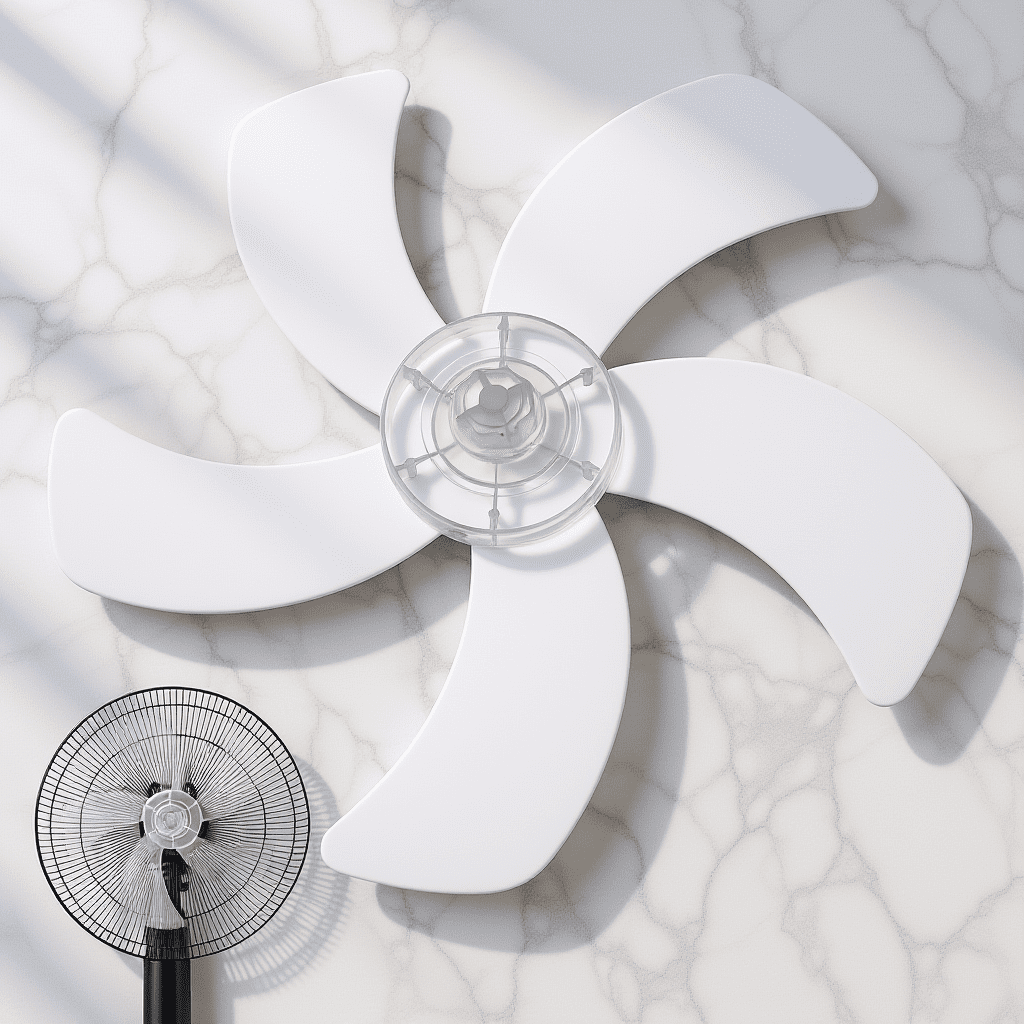 BESTYASH Universal 37Cm Plastic Fan Blades in White 5 Leaves Design for ...