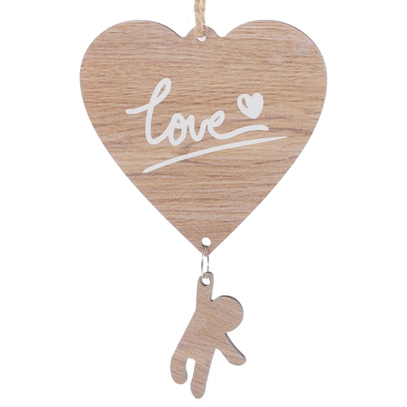 BESTYASH Valentines Day Heart-Shaped Door Hanger Beige Decorative Board ...