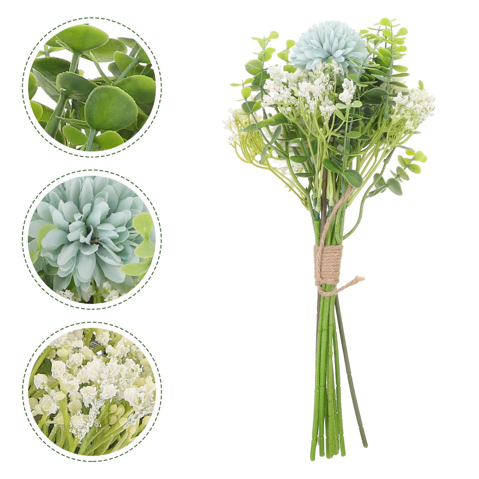 BESTYASH Realistic Artificial Silk Flower Bouquet in Light Green for ...