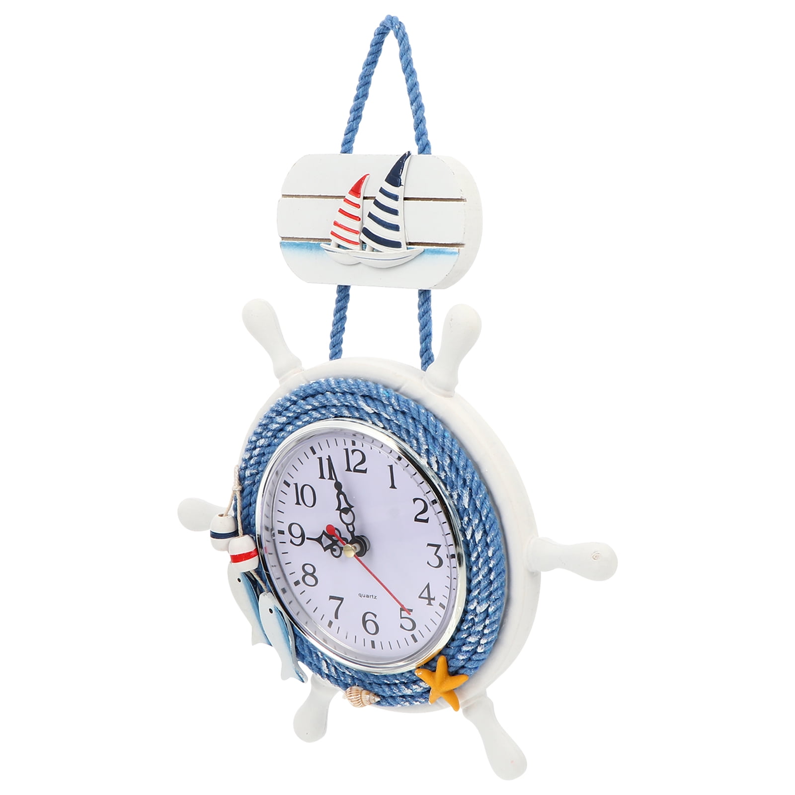 BESTYASH Wooden Wall Clock Mediterranean Style Silent Hanging ...