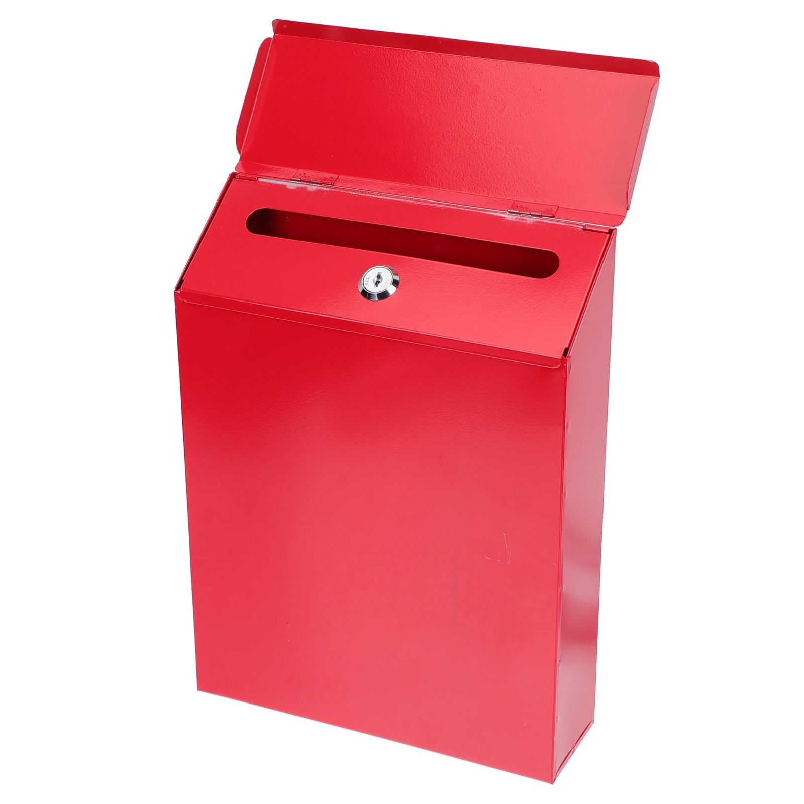 BESTYASH Wall Mount Mailboxes Rectangular Iron Mailbox Lockable Red ...