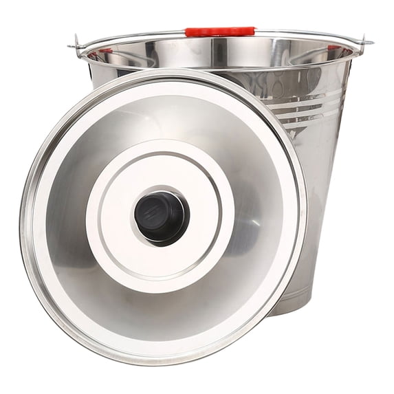 BESTYASH 304 Stainless Steel Water Bucket with Lid, Round Outdoor ...