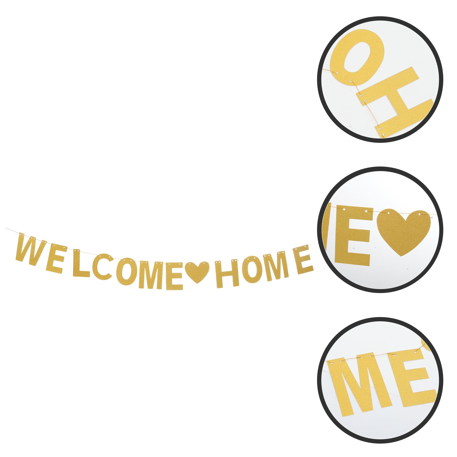 BESTYASH Welcome Home Golden Bunting Garland Decorative Flags Banner ...