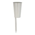 BESTYASH White Cemetery Flower Pot Metal Memorial Vase with Easy ...
