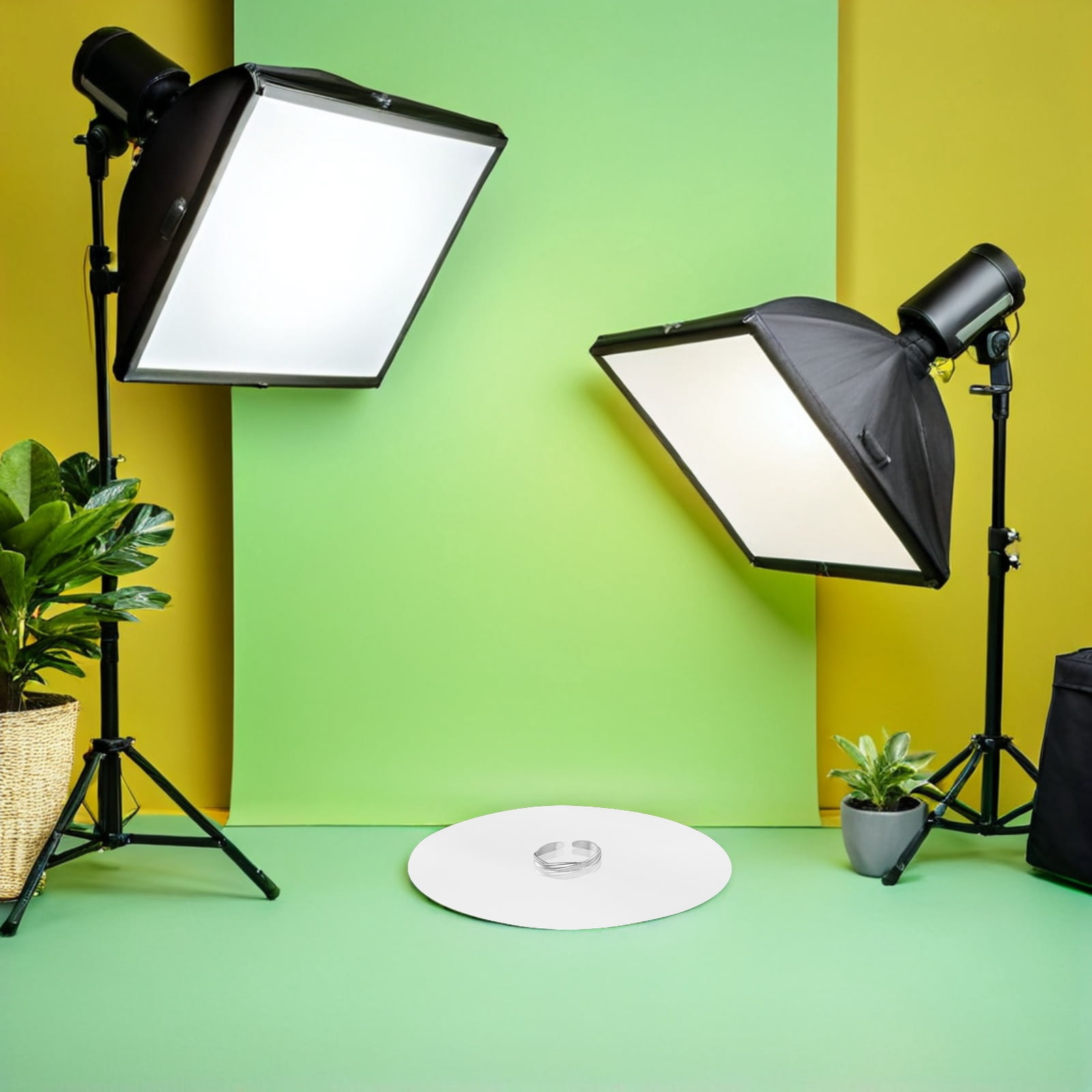 BESTYASH White Electric Rotating Display Turntable Plate with Double ...
