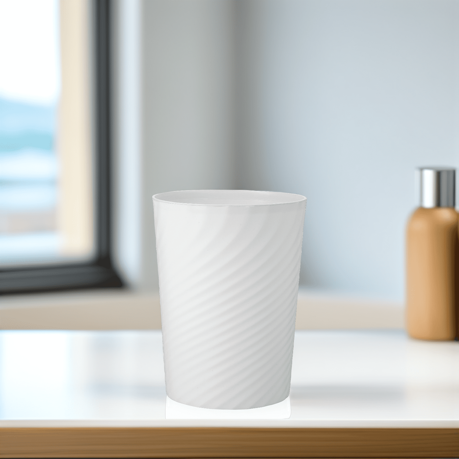 BESTYASH White Plastic Household Trash Bin Waste Basket for Kitchen ...