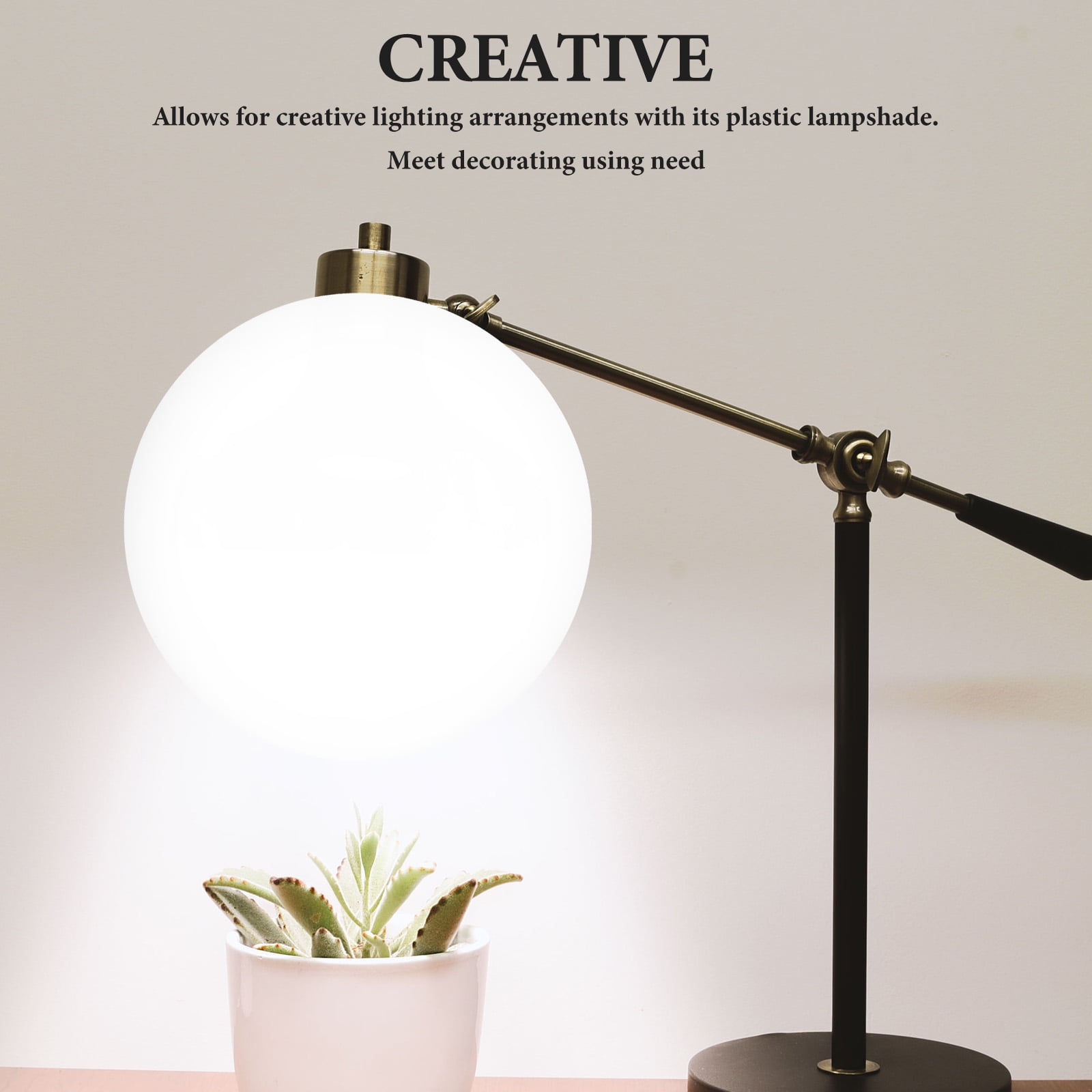 BESTYASH White Plastic Globe Lamp Shade Replacement for Pendant Light ...