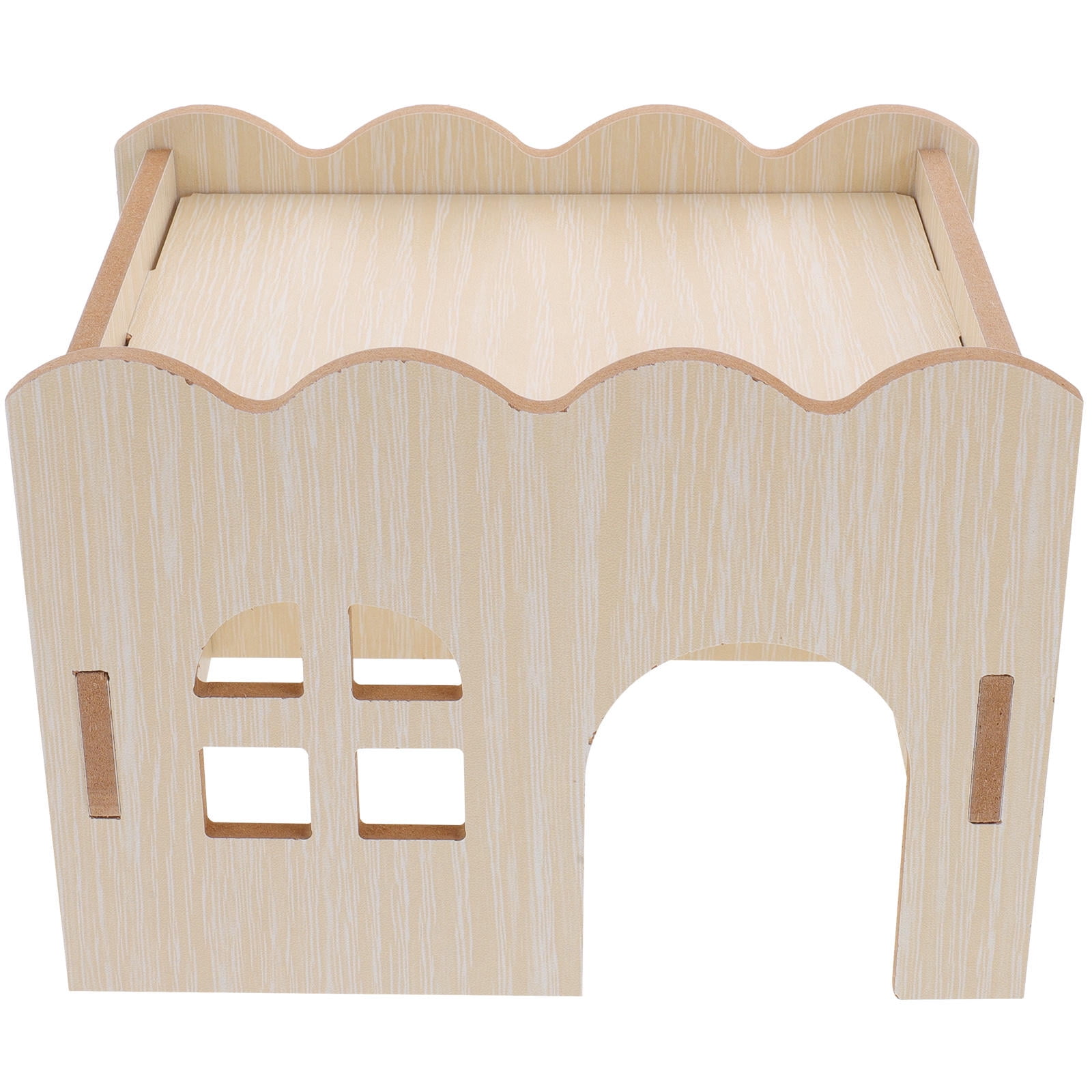 BESTYASH Wood Hamster House Wooden Hut Light Brown Hiding Place Indoor ...