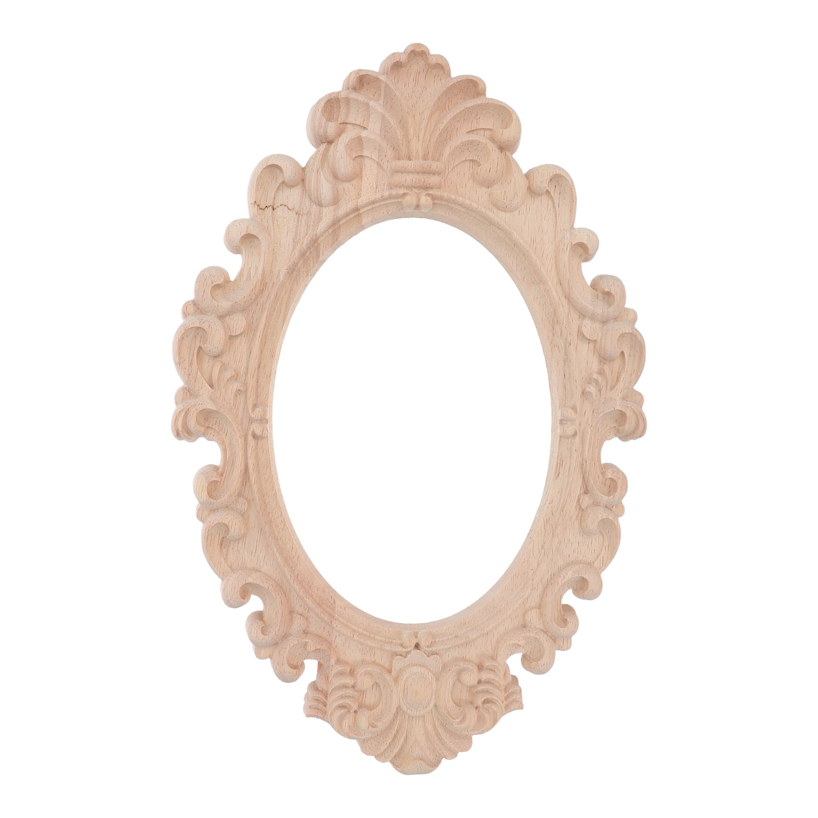BESTYASH Wooden Carving Mirror Frame Oval Shape Khaki Decorative Wood ...