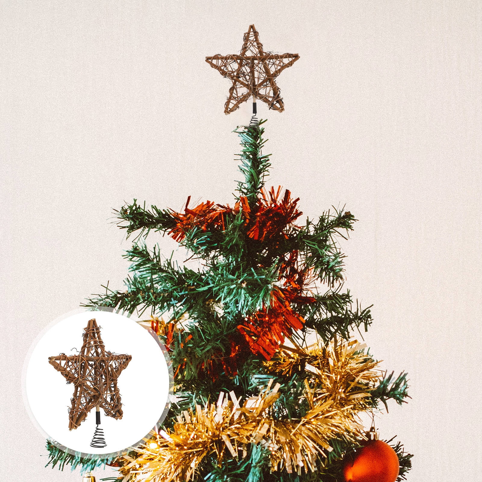BESTYASH christmas decorations top star Christmas Tree Topper Brown ...