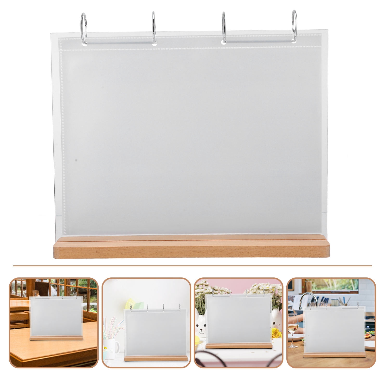BESTYASH Acrylic Menu Holder Stand with 6 Flipping Card Sleeves for ...