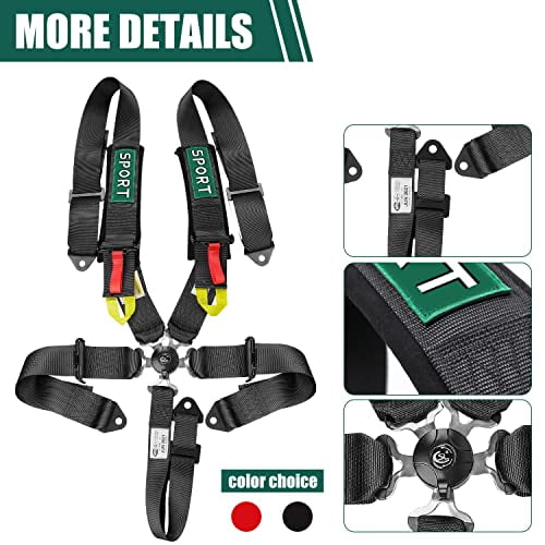 BESTZHEYU 5-Point Racing Safety Harness Set SFI with Ultra Comfort ...