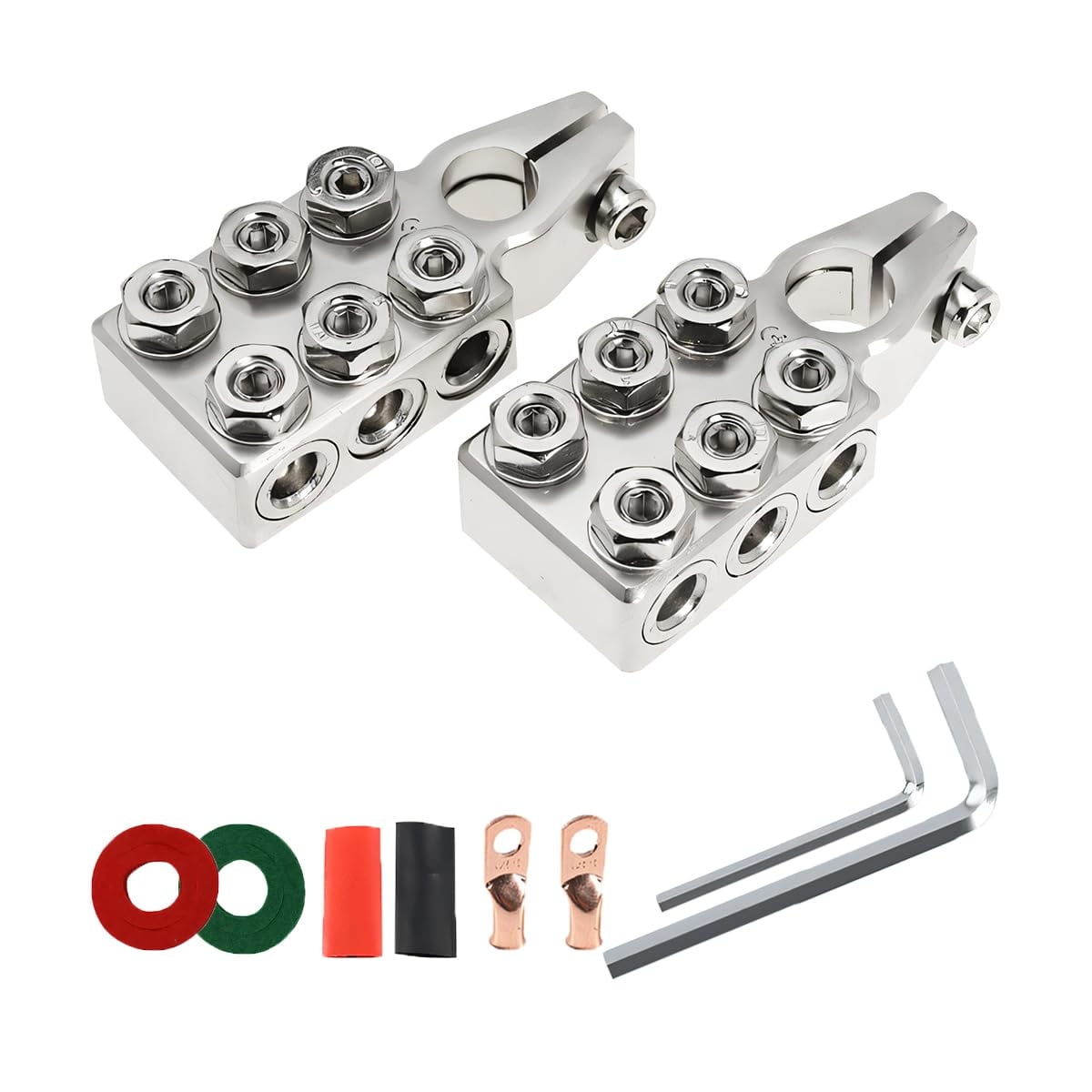 BESULEN Car Battery Terminal Connector, 12-Way Vehicle 8AWG up to 4/0 ...