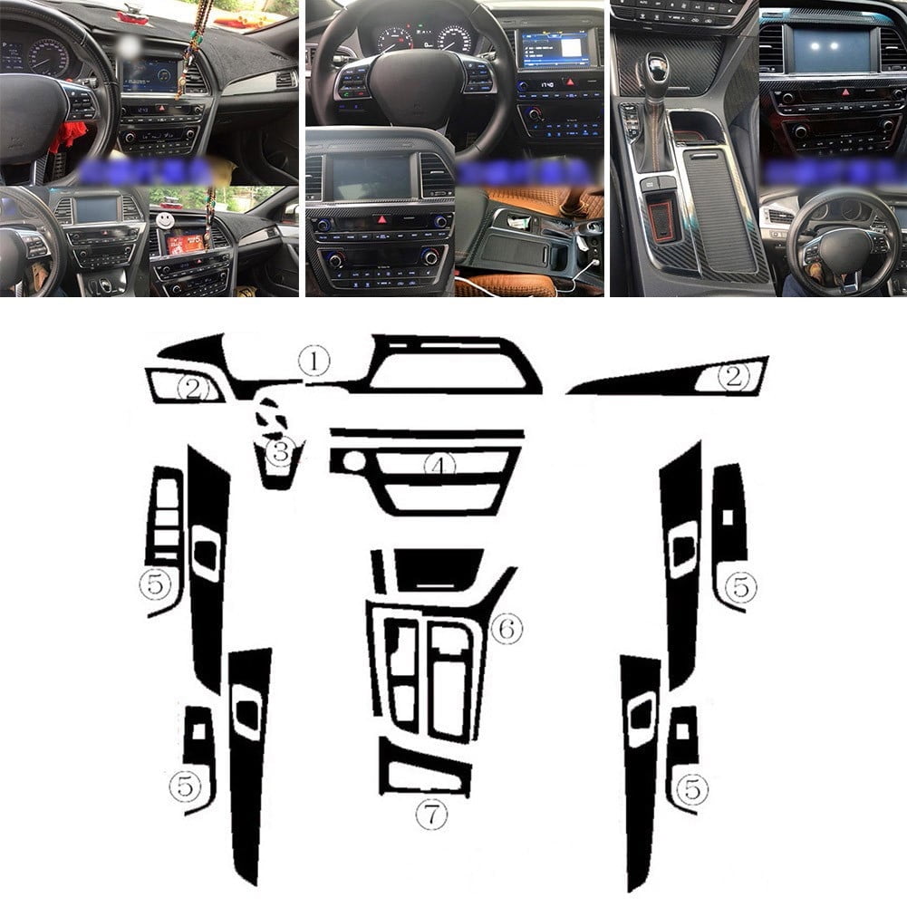 BESVEH Interior Center Console Carbon Fiber Molding Sticker Decals For ...