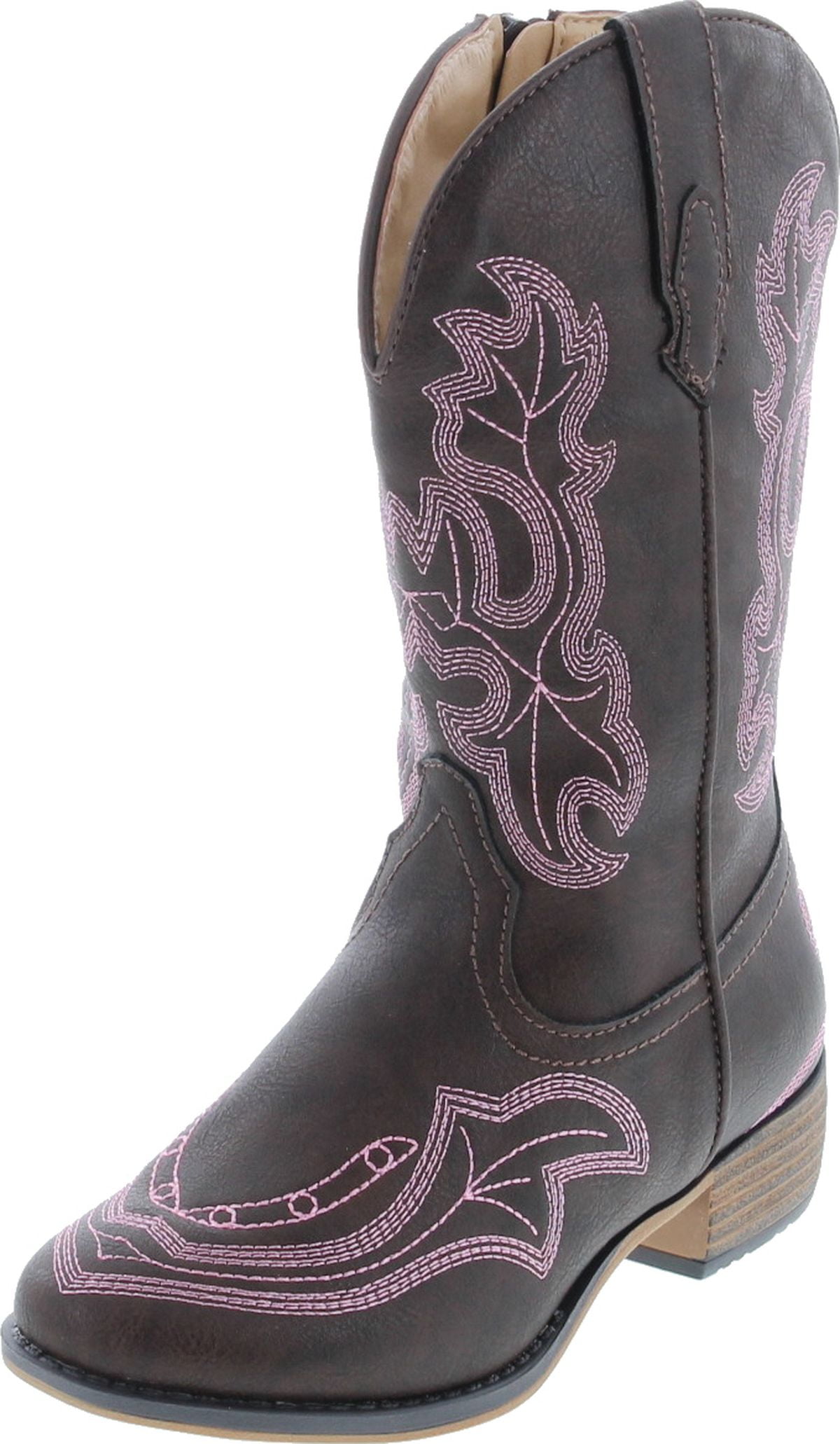 BETANI EBONY Girl's Kids Western Embroidered Mid Calf Cowgirl Block ...