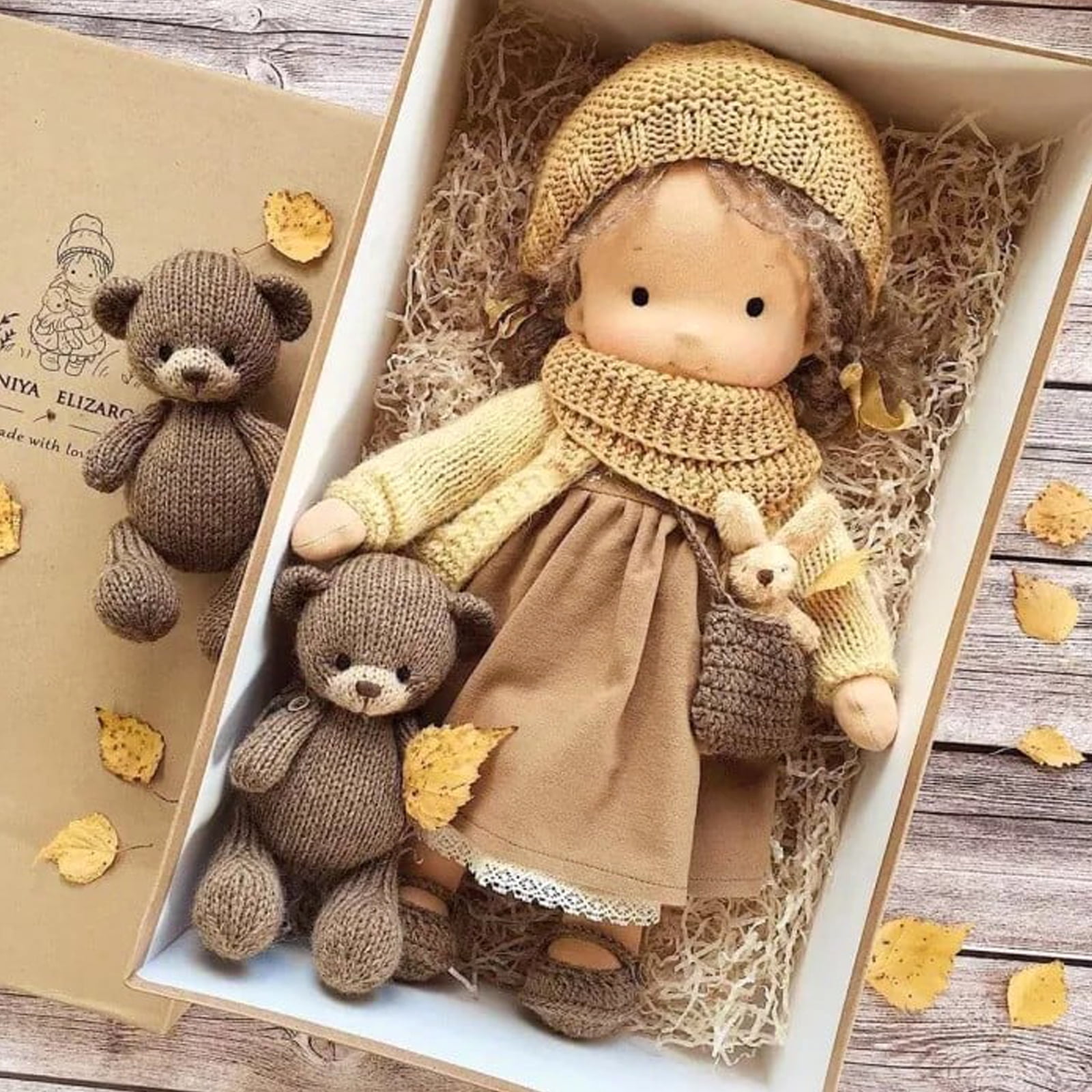 BETEAM Waldorf Doll Handmade 100% Organic Cotton Dolls for 2+ Year Old ...