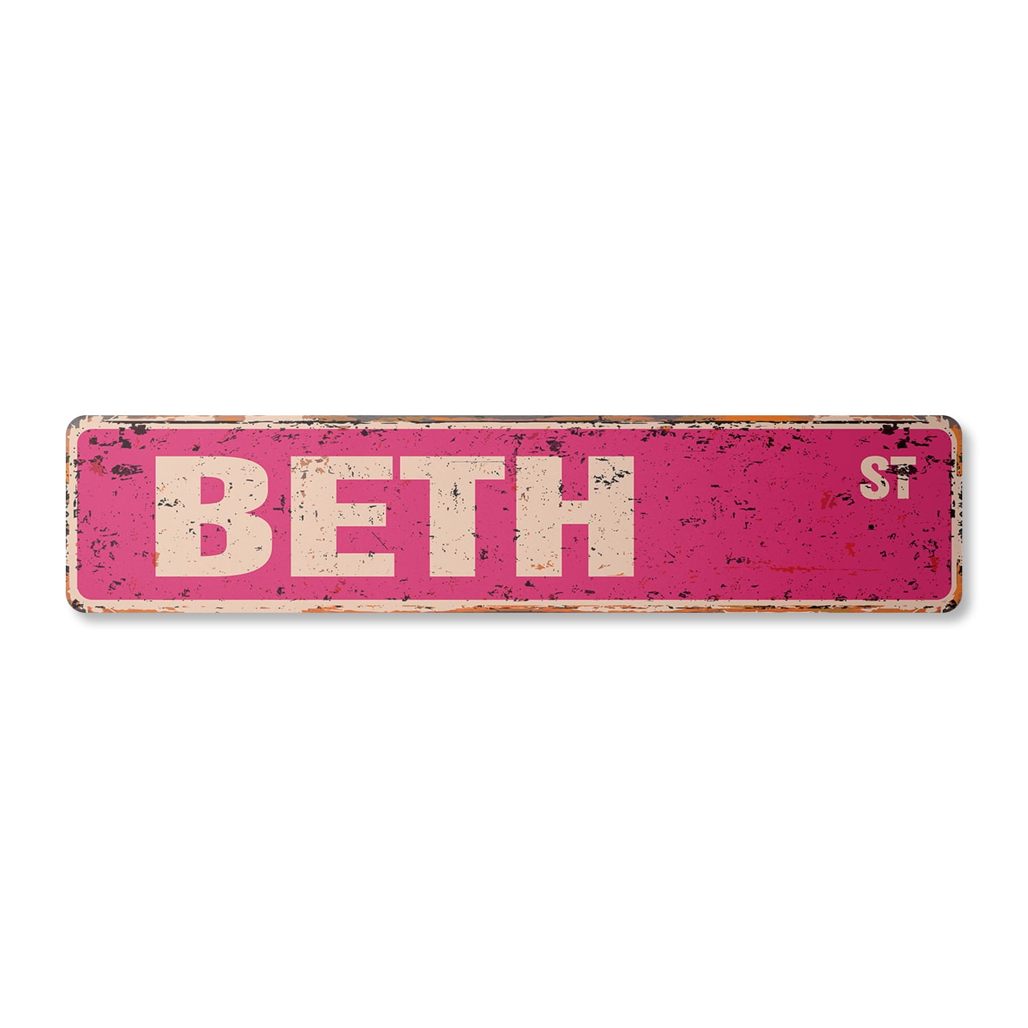 BETH Vintage Plastic Street Sign Childrens Name Room Sign | Indoor ...