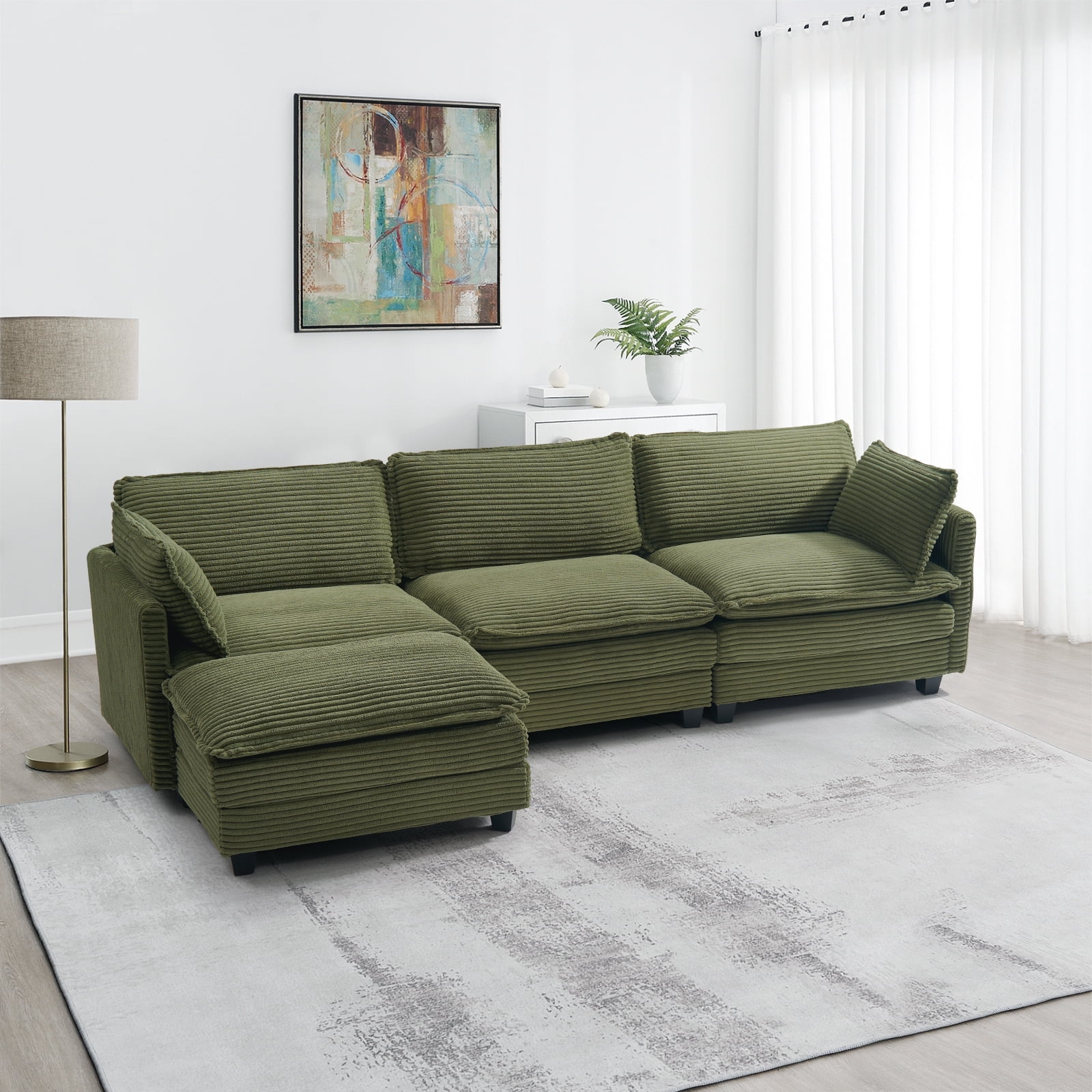Betisef Modular Sectional Sofa W/ Deep Seat,Freely Combined Comfy ...