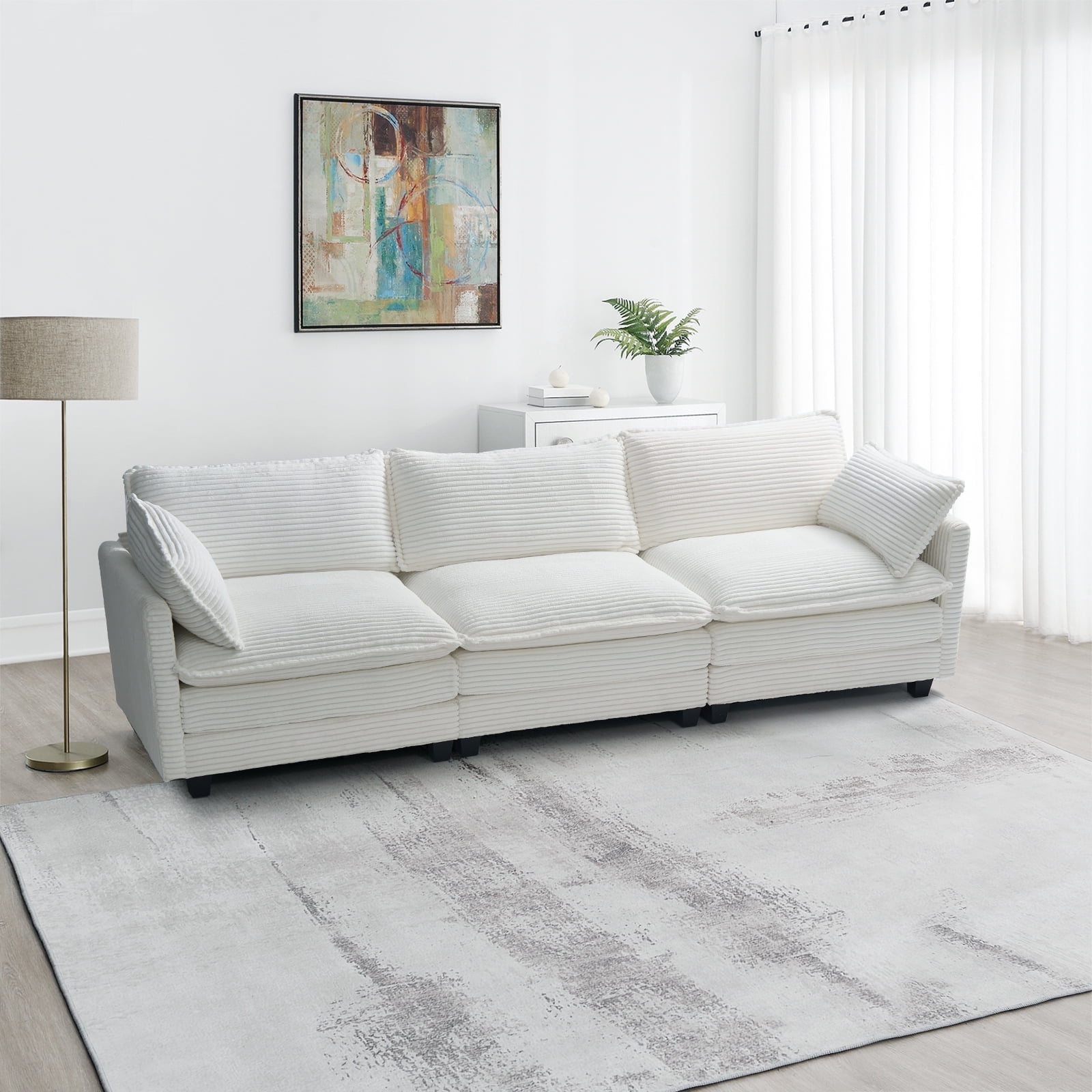 Betisef Modular Sectional Sofa W/ Deep Seat,Freely Combined Comfy ...