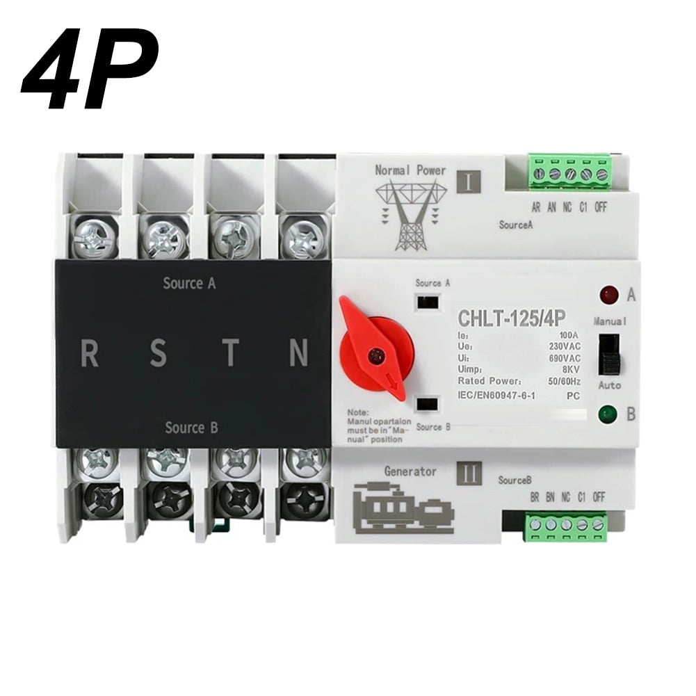 BETOR 2P/3P/4P 100A Din Rail Dual Power Automatic Transfer Switch ...