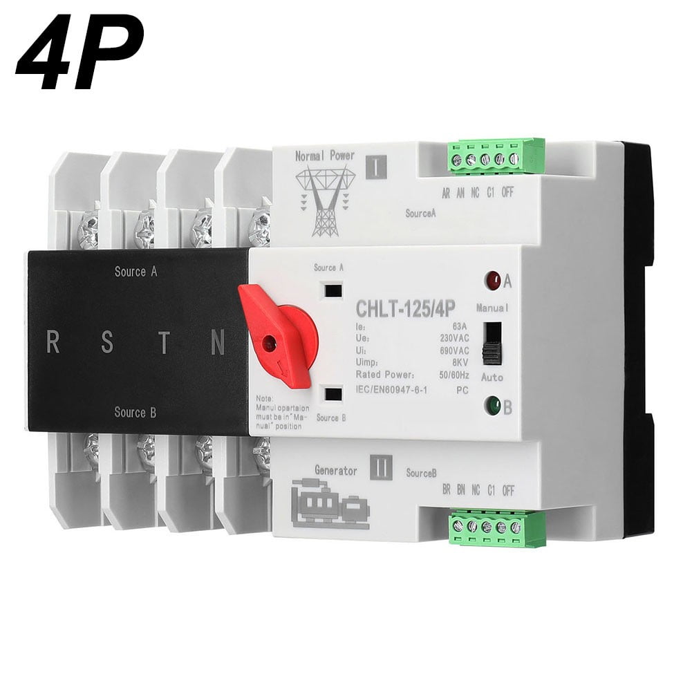 BETOR 2P/3P/4P 63A Din Rail Dual Power Automatic Transfer Switch ...