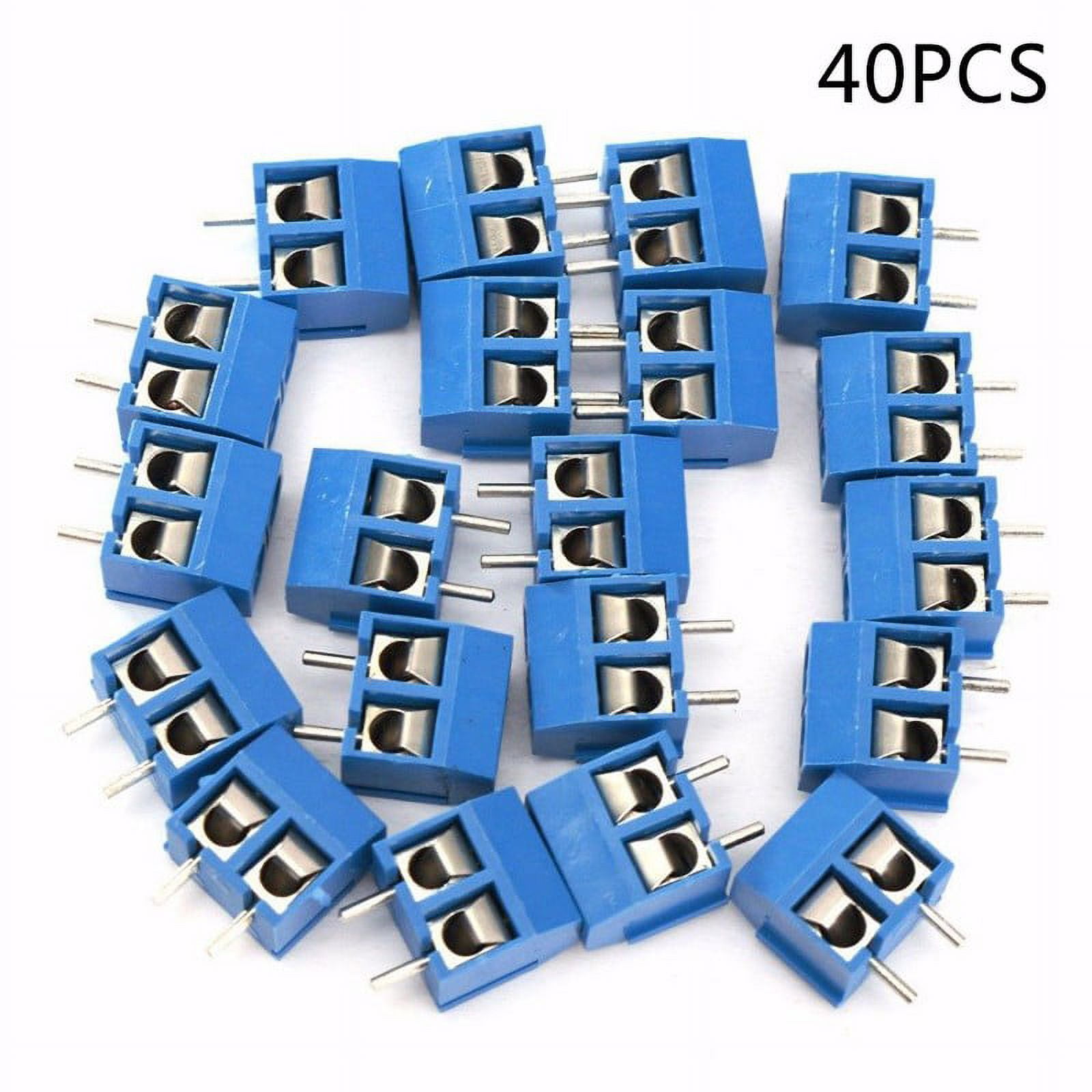 BETOR 40pcs Blue 2-Pin Screw Terminal Block Connector 5.08mm Pitch ...