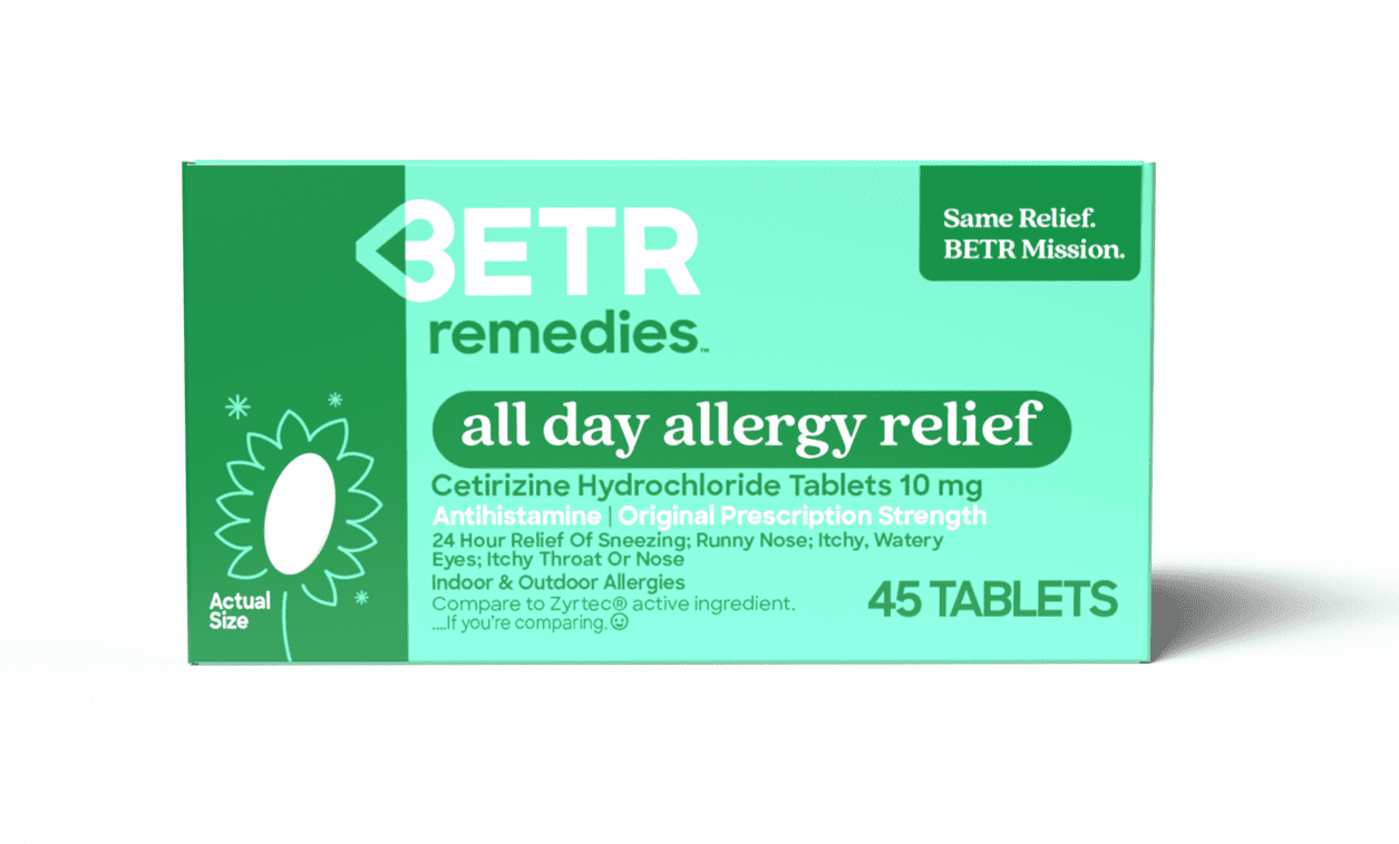BETR Remedies 24 Hour Allergy Relief Medicine, Oral Antihistamine ...
