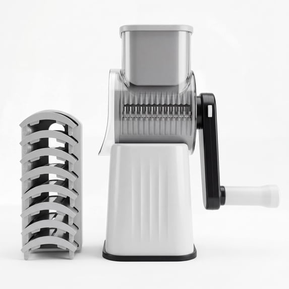BETSO Rotary Cheese Grater Hand Crank, 5 Interchangeable Blades, Strong ...