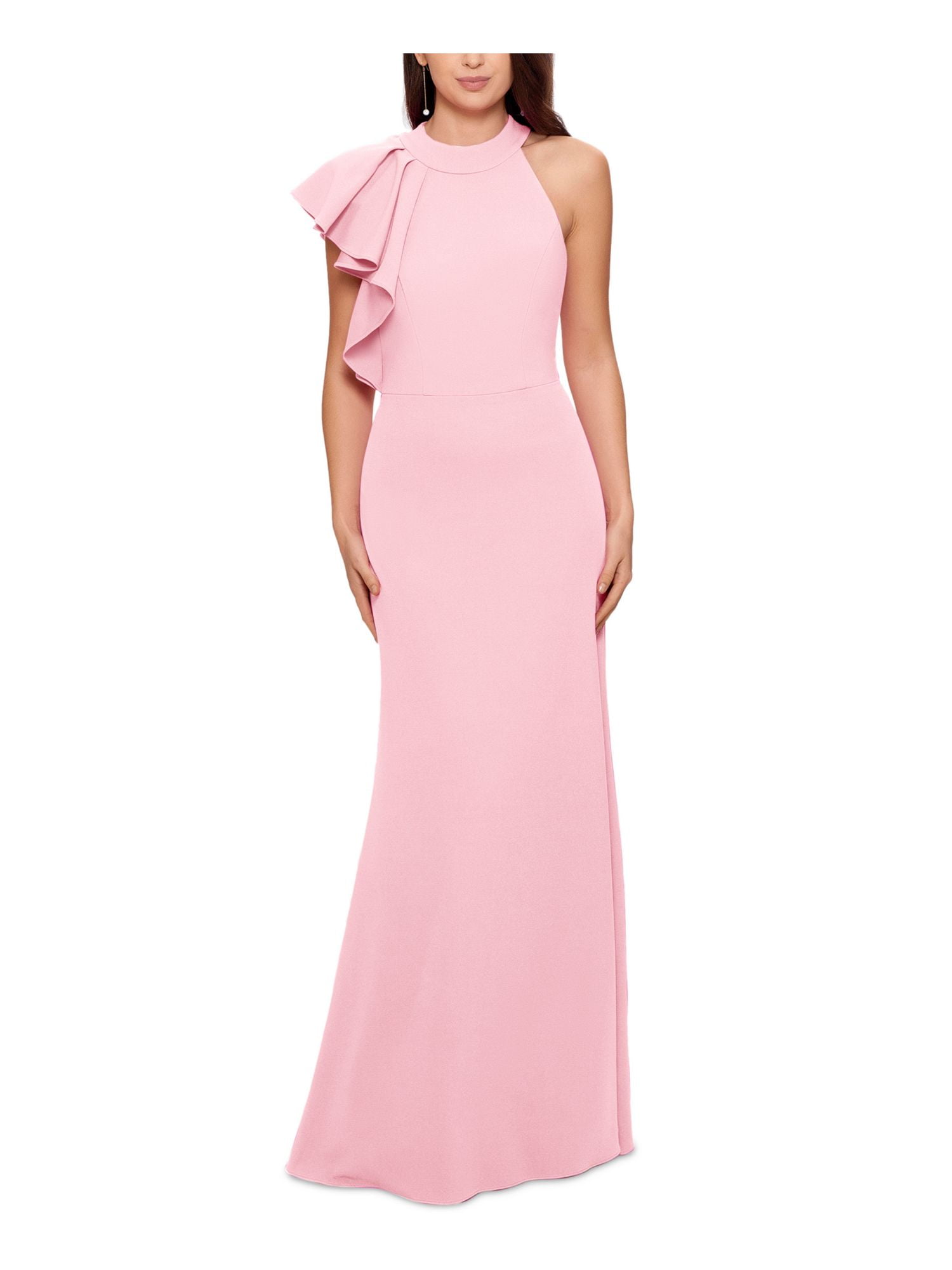 Betsy And Adam Womens Pink Stretch Zippered Hook And Eye Closure Flutter