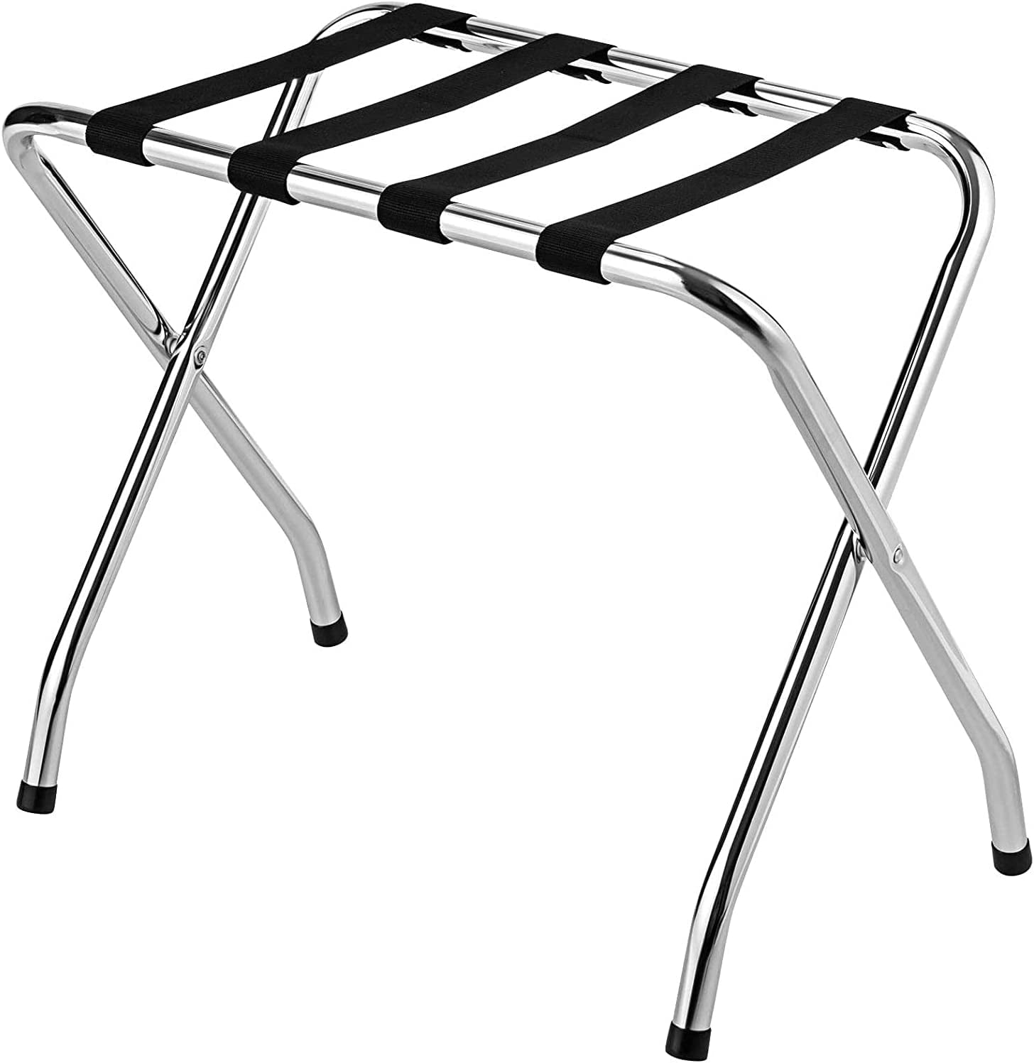 BETTARY Chrome Luggage Rack for Guest Room, Folding Metal Bag Suitcase ...