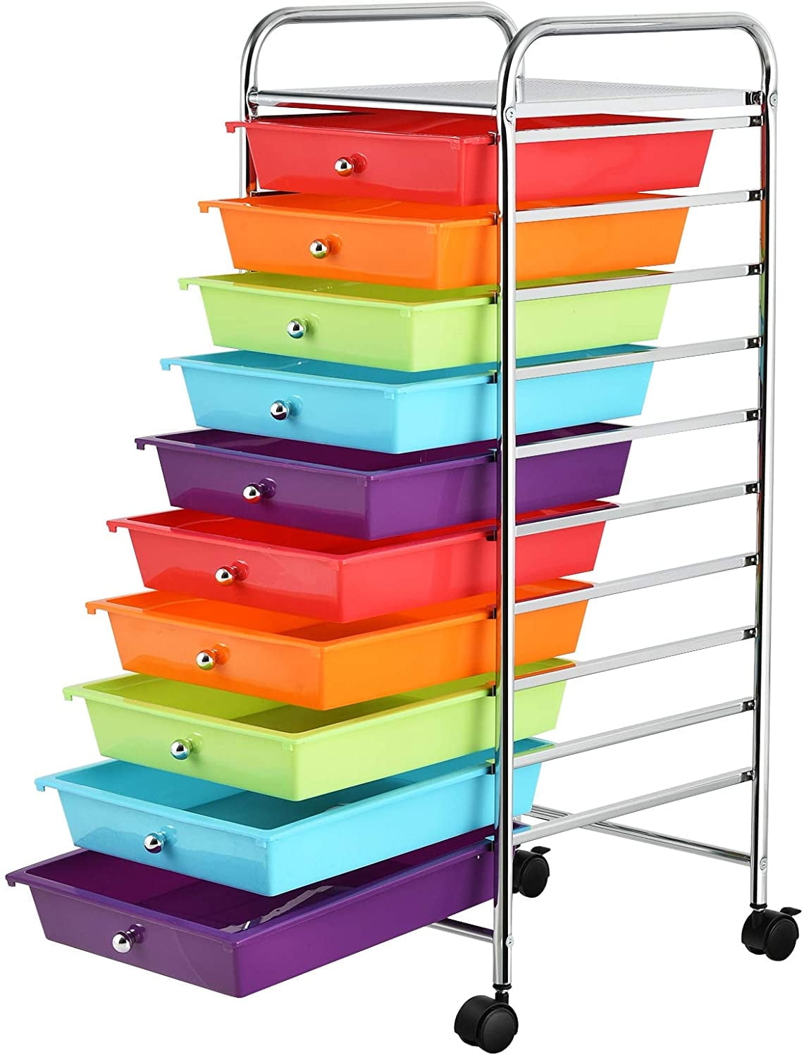 BETTARY Office Rolling Storage Cart with 10 Drawer, Scrapbook Paper ...