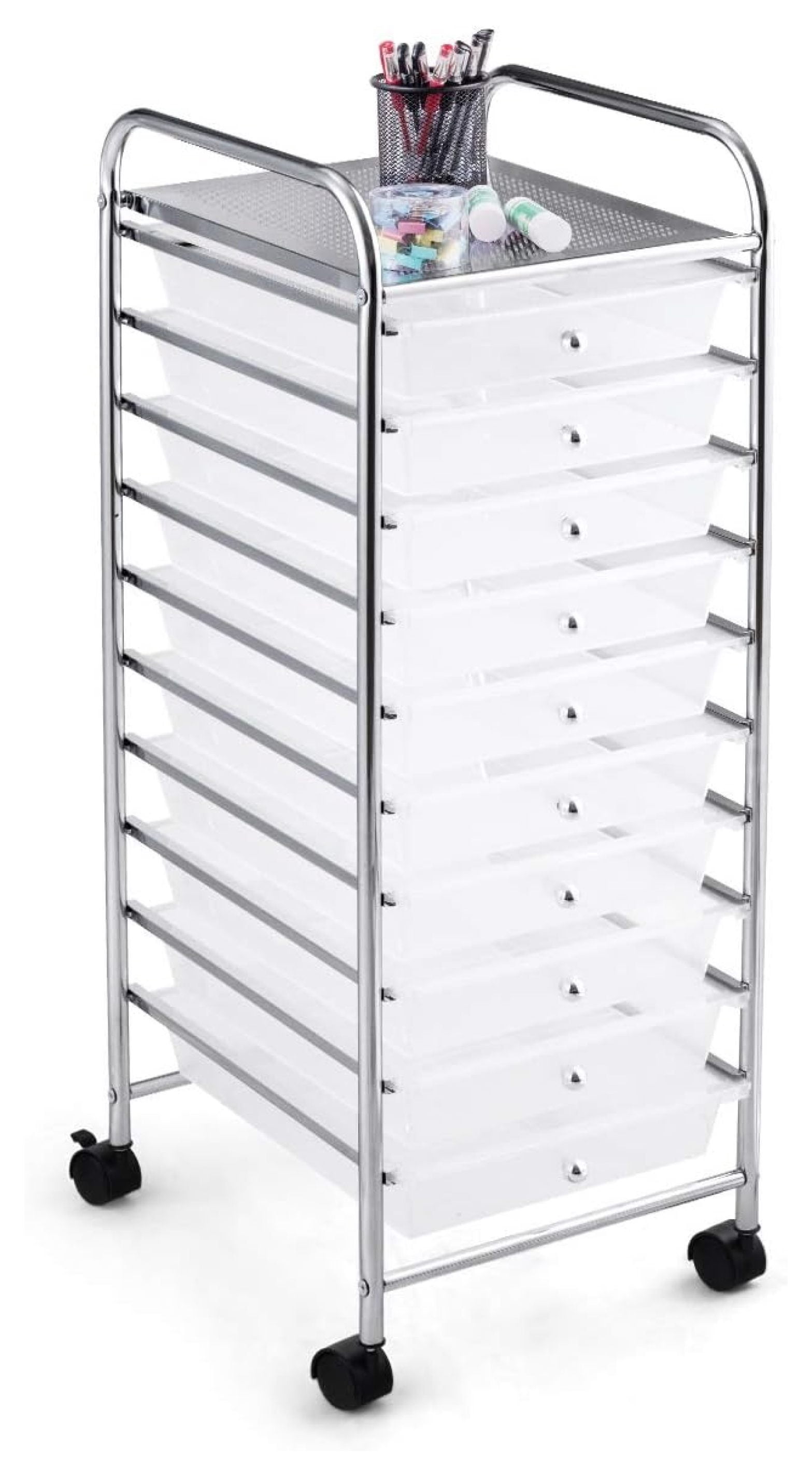 BETTARY Office Rolling Storage Cart with 10 Drawer, Scrapbook Paper ...