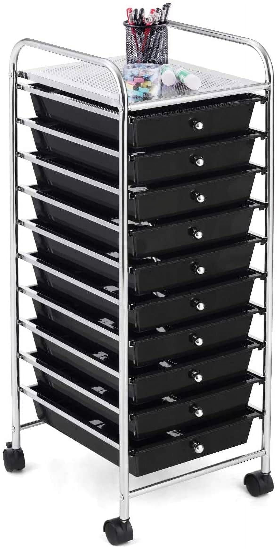 BETTARY Office Rolling Storage Cart with 10 Drawer, Scrapbook Paper ...