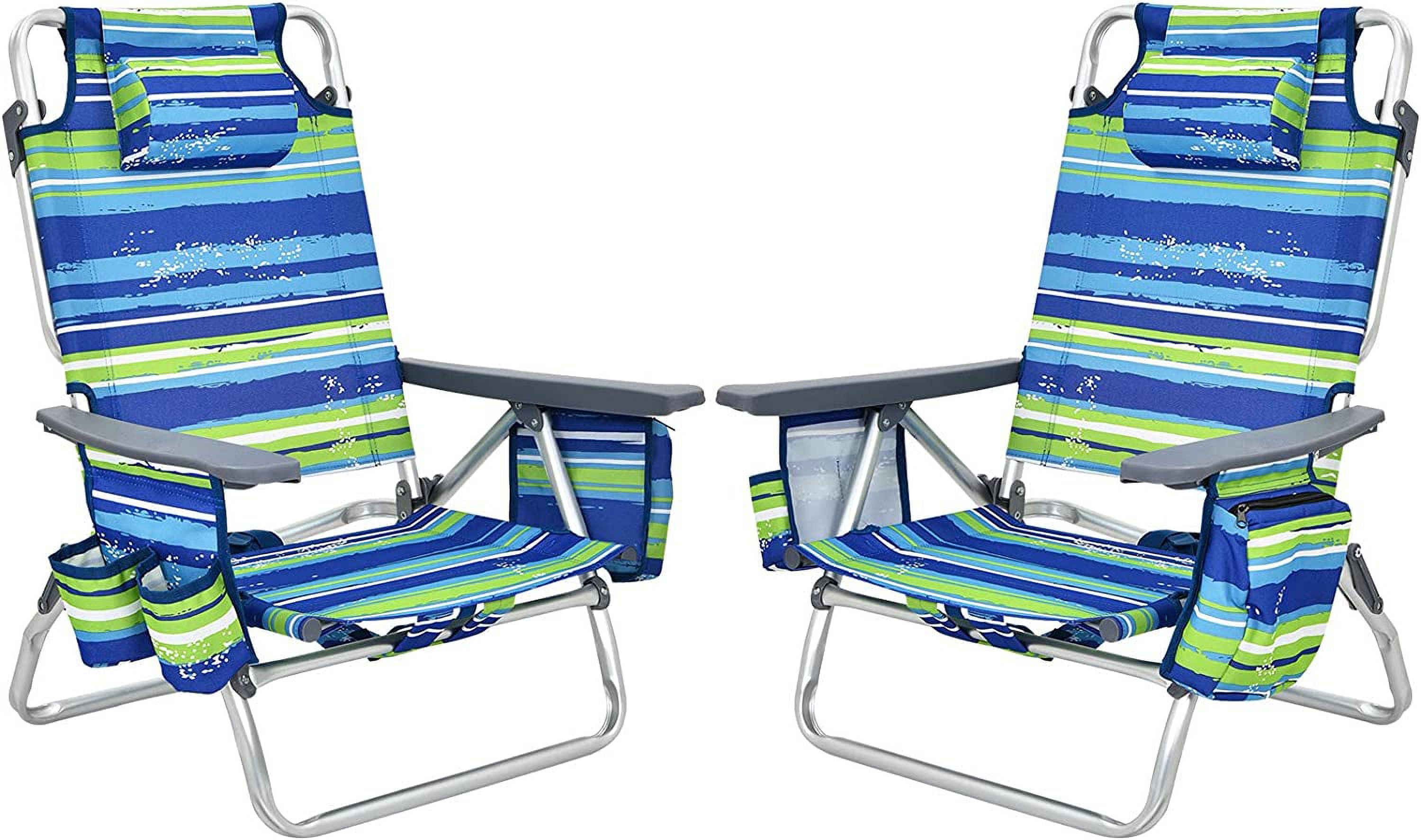 BETTARY Portable Backpack Beach Chairs for Adults 2 Pack, Aluminum Lawn ...