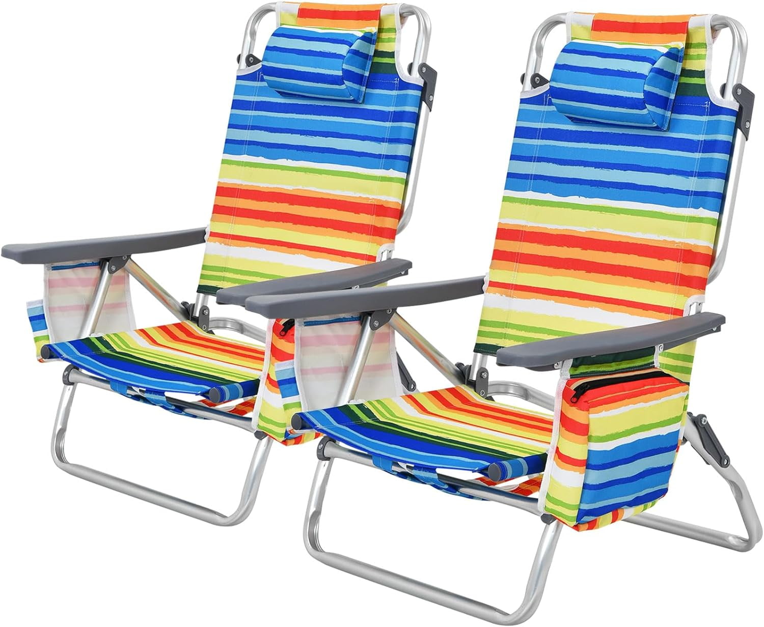 BETTARY Portable Backpack Beach Chairs for Adults, Aluminum Lawn Chair ...