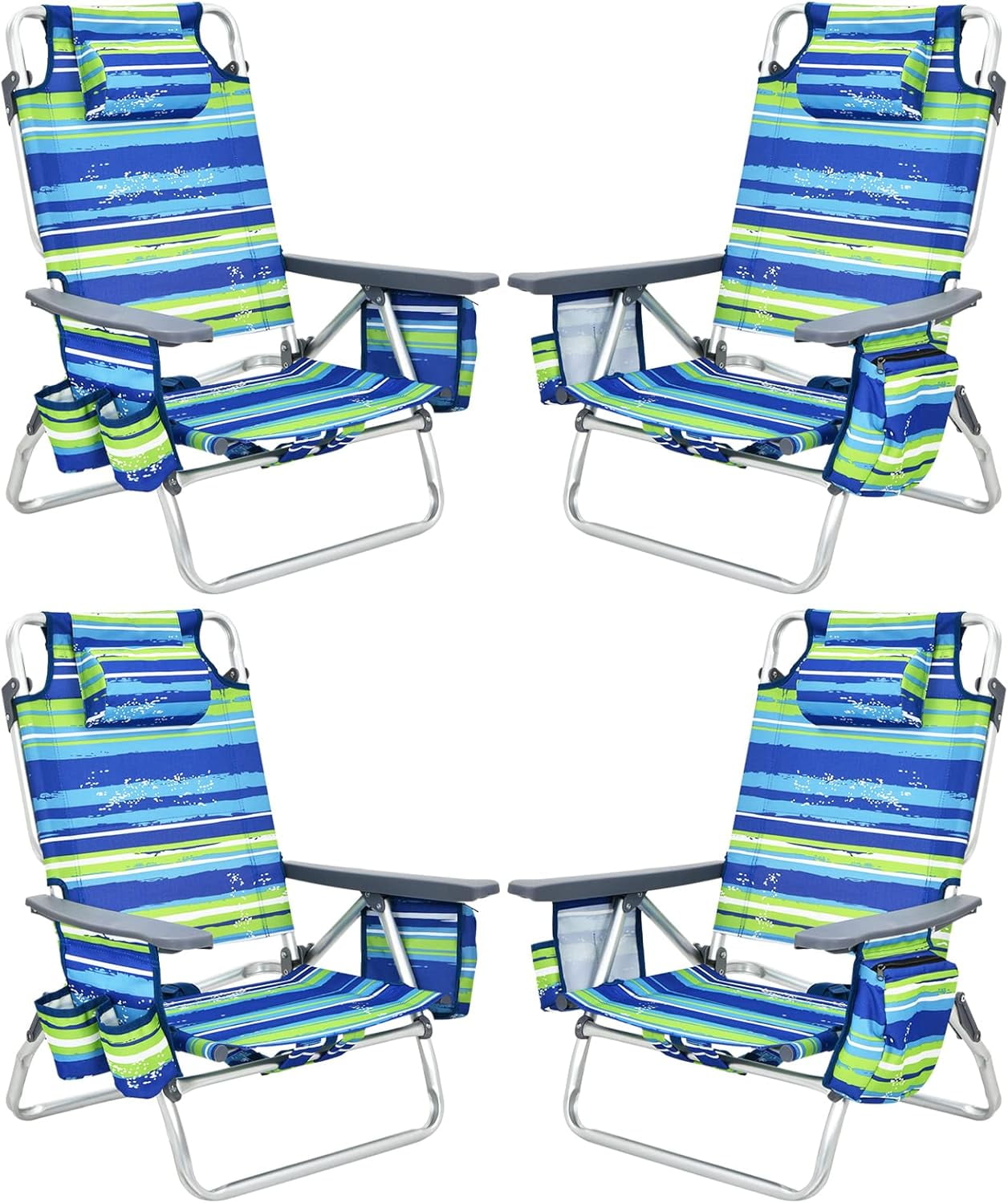 BETTARY Portable Backpack Beach Chairs for Adults, Aluminum Lawn Chair ...