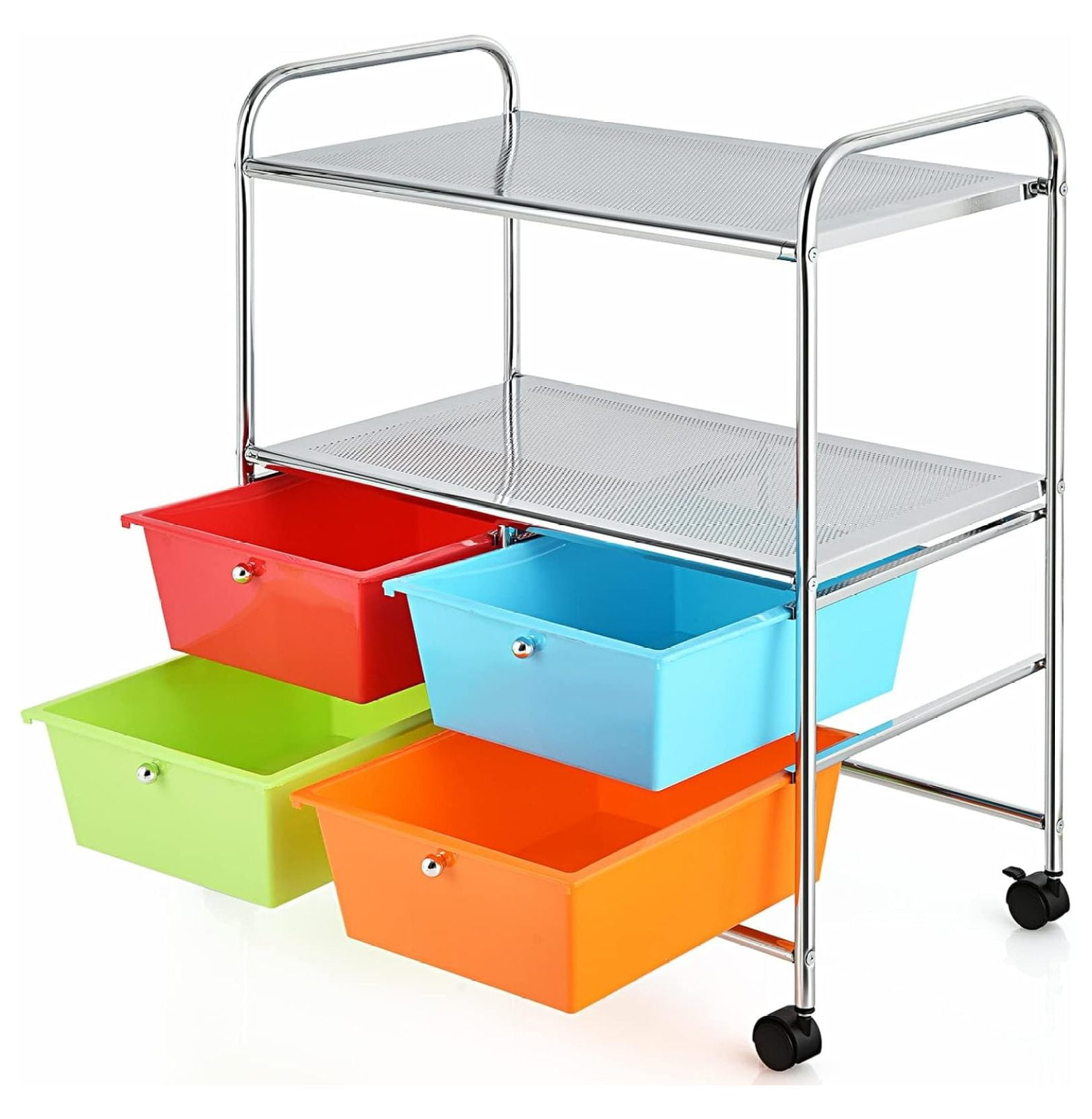BETTARY Rolling Storage Cart and Organizer w/ 4 Drawers, Metal Frame ...