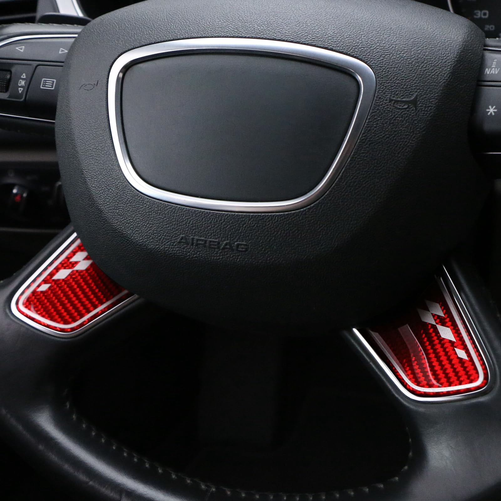 BETTERHUMZ Steering Wheel Panel Sticker Compatible with Audi A6 C7 A7 ...