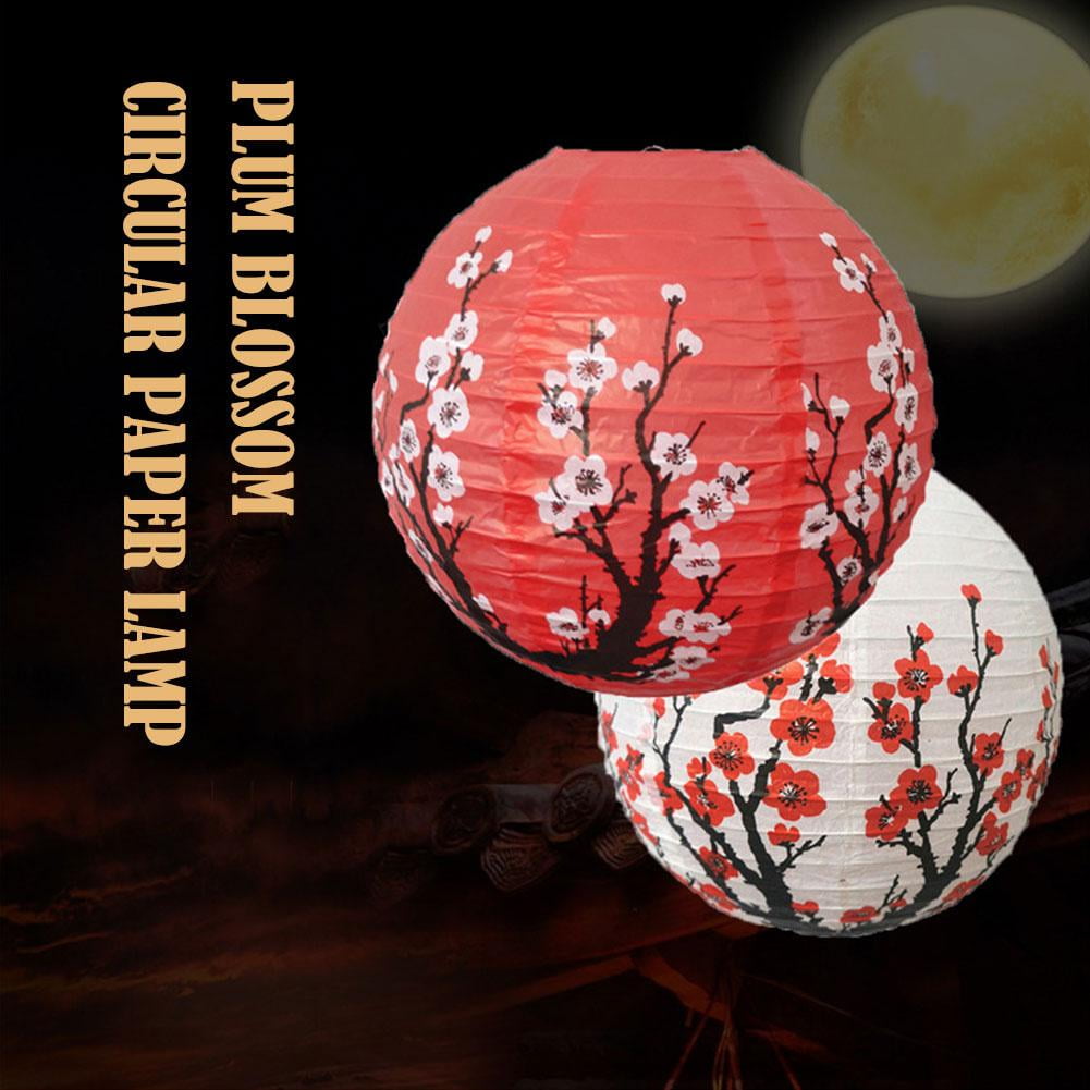 BETTERLIFE 1PC 30cm Plum Blossom Round Paper Lantern Lamp Shade Chinese ...