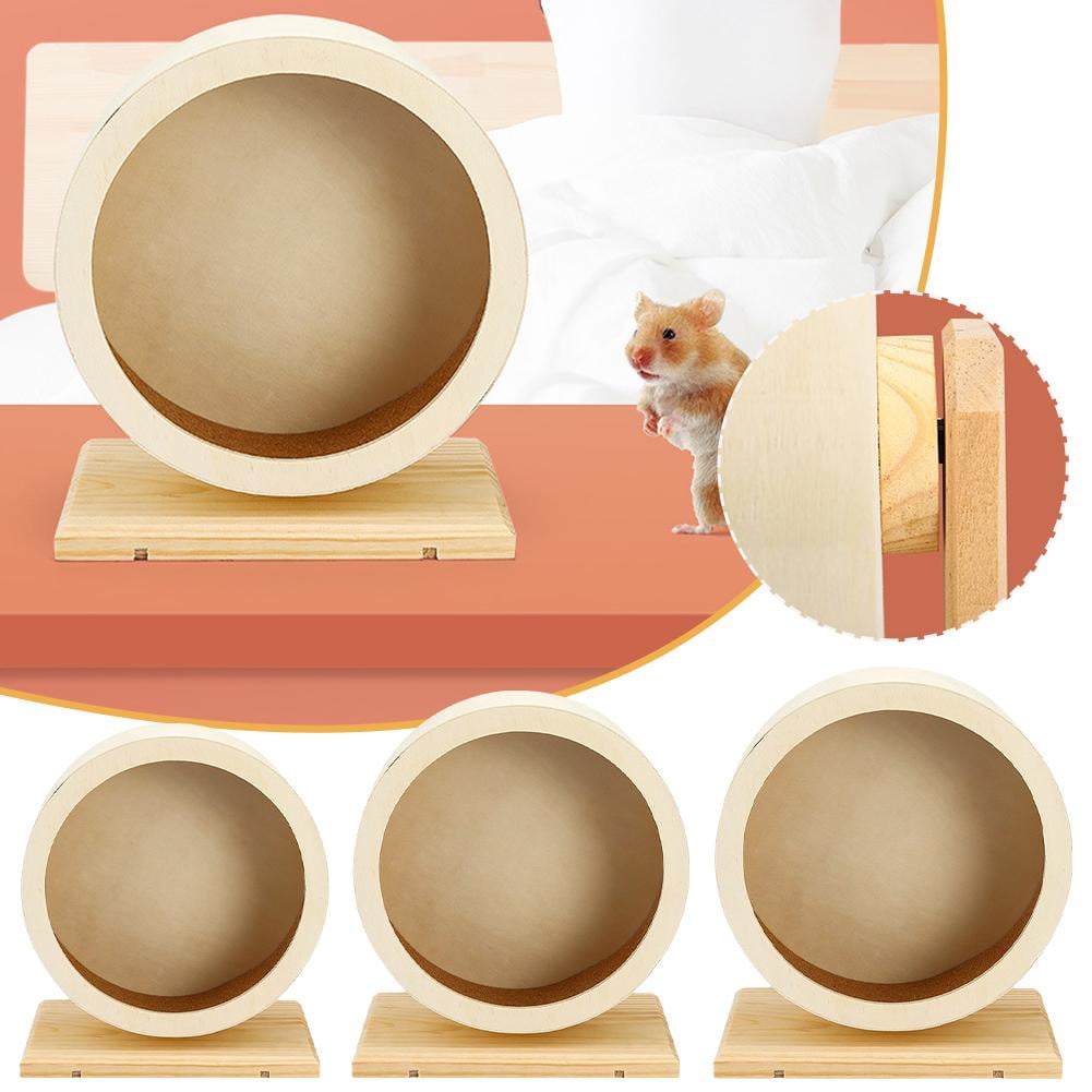 BETTERLIFE 1X Hamster Wooden Silent Wheel Small Animal Exercise Wheel ...