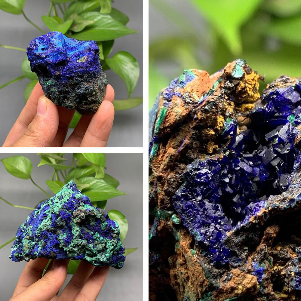 BETTERLIFE 1x Natural Azurite Malachite Geode Crystal Mineral Specimen ...
