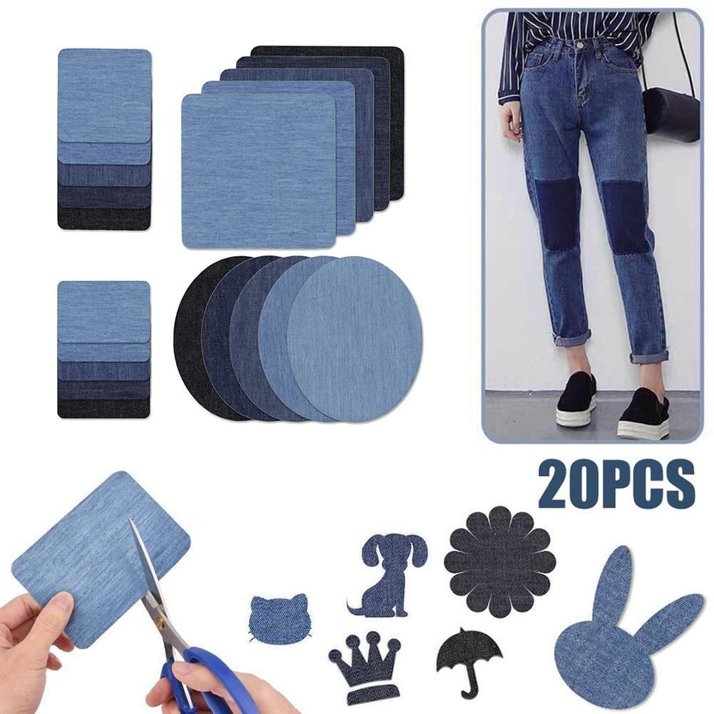 BETTERLIFE 20Pcs/Set 5 Color DIY Iron on Denim Fabric Patches For ...