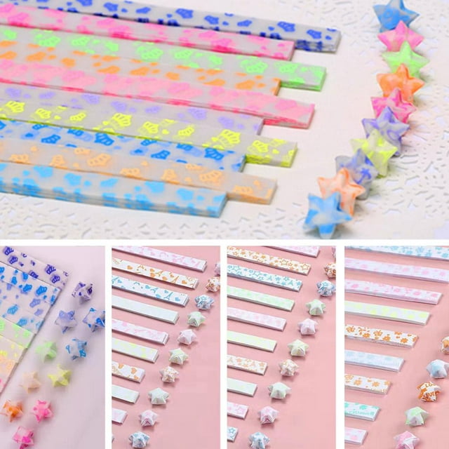 BETTERLIFE 210 Strips Folding Origami Paper Luminous Lucky Wish Star ...