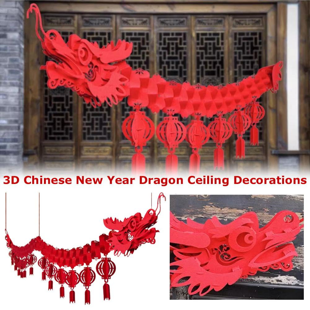 Chinese New Year Garland HXXF 2 Pack Chinese New Year Paper Dragon ...