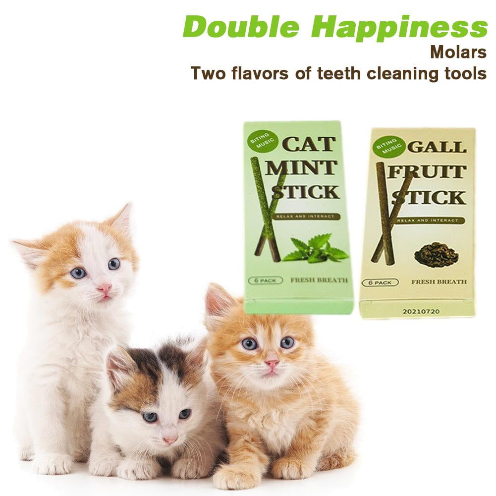 BETTERLIFE 6 Sticks/box Mint Stick Gall Fruit Molar Stick for Cat Teeth ...